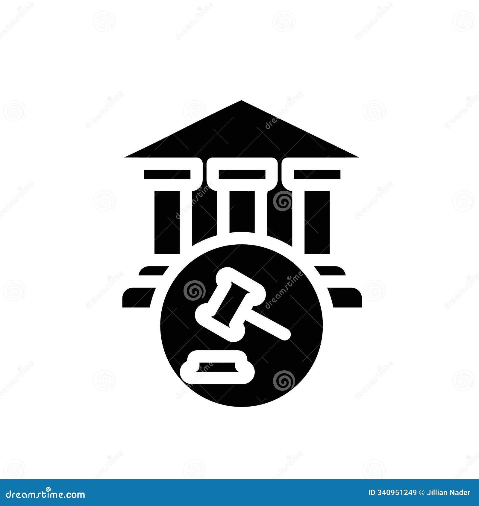 Court Judgement Icon Black And White Vector Outline Sign ...
