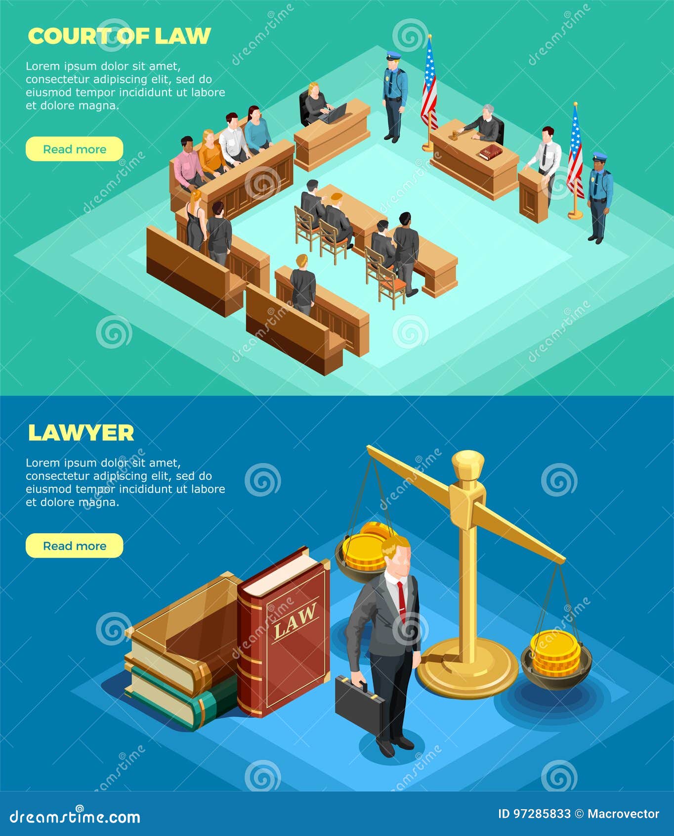 Court of Law Banners stock vector. Illustration of judgment - 97285833