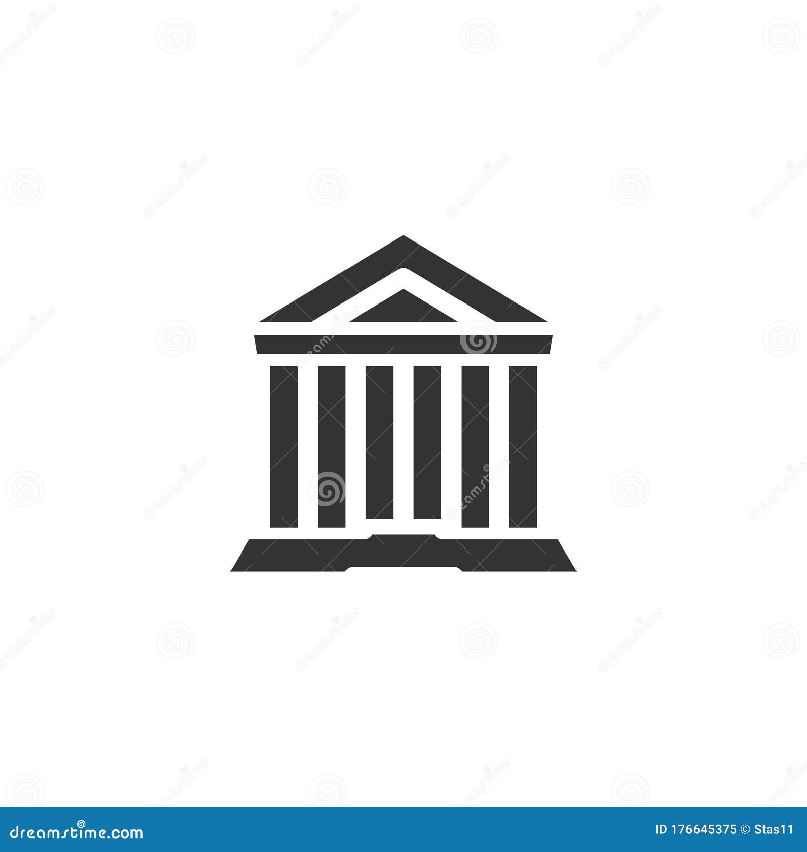 Court or Museum Building Icon in Simple Design. Vector Illustration ...