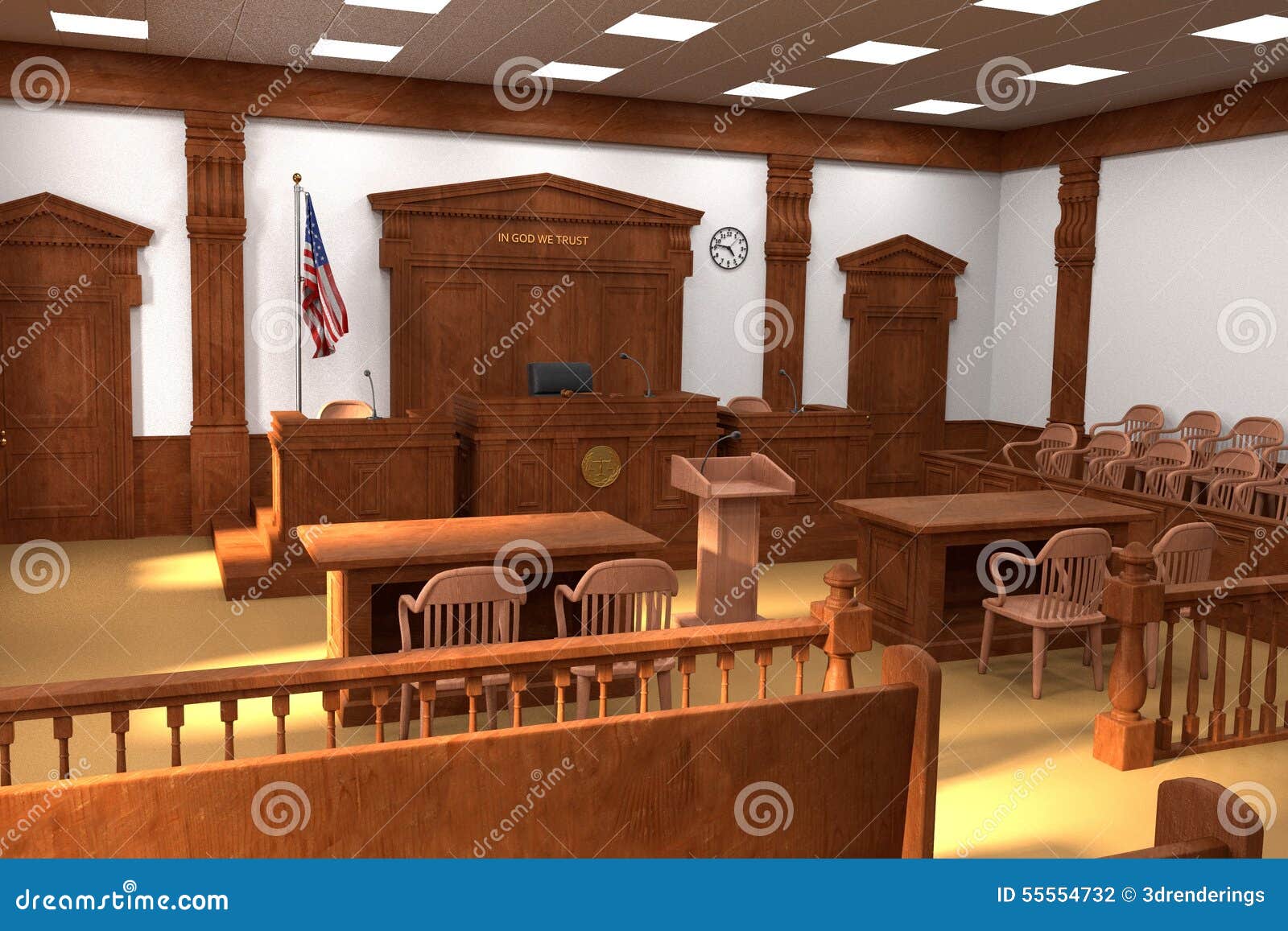 Court room stock illustration. Illustration of realistic - 55554732