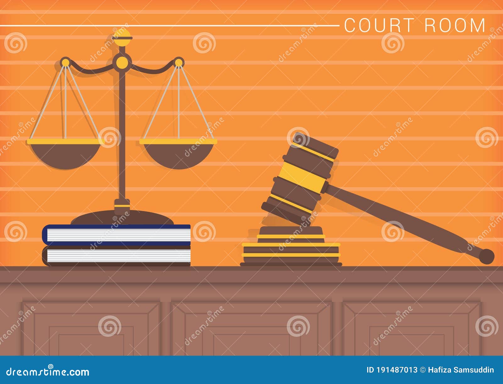 Court Room Design. Vector Illustration Decorative Design Stock Vector ...