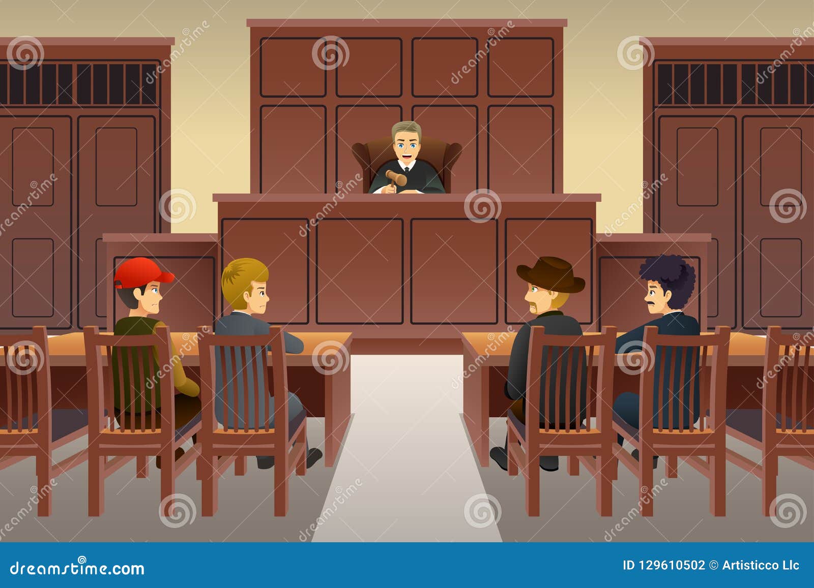 Court Scene Illustration stock vector. Illustration of scene - 129610502
