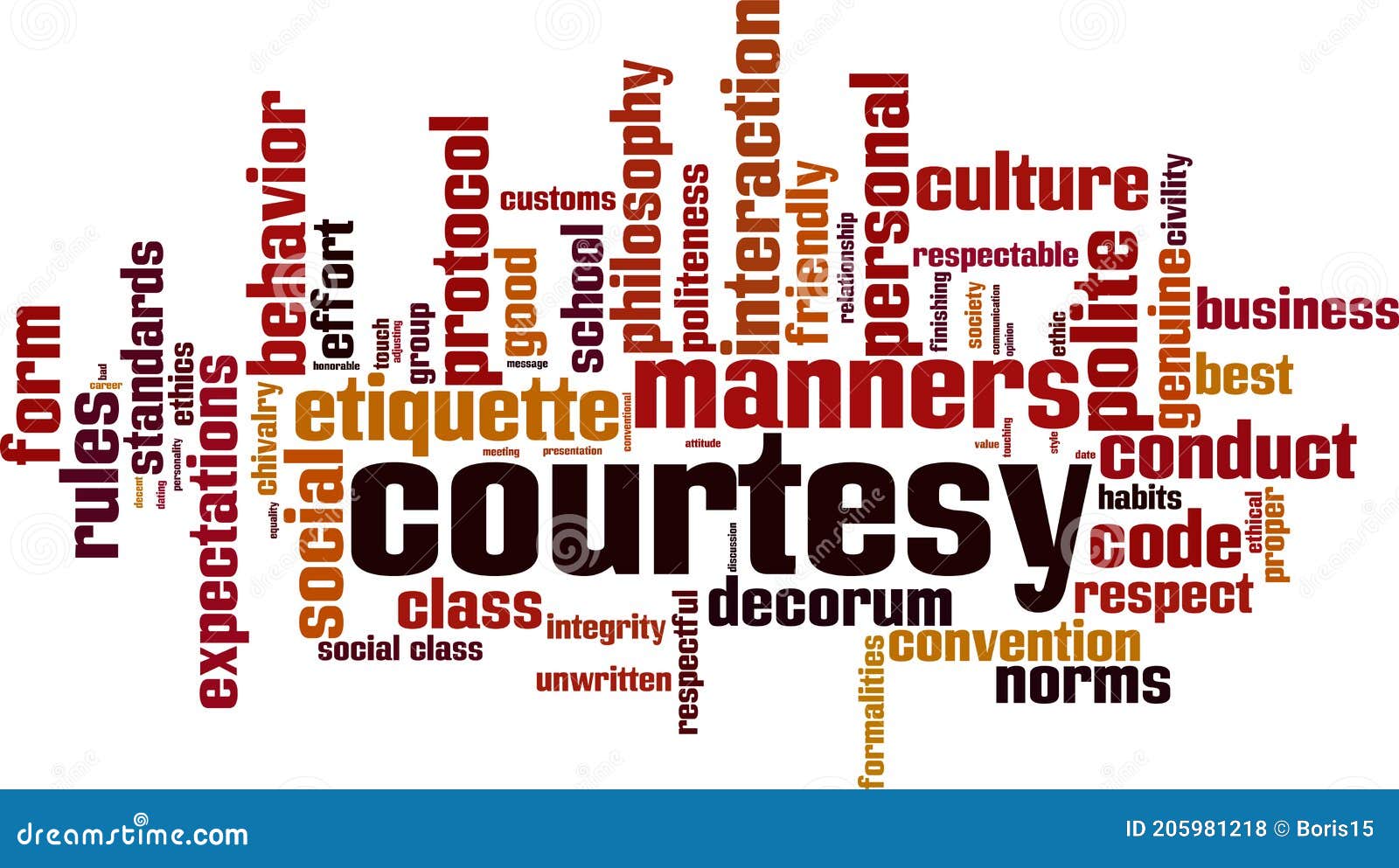 Courtesy word cloud stock vector. Illustration of civility - 205981218