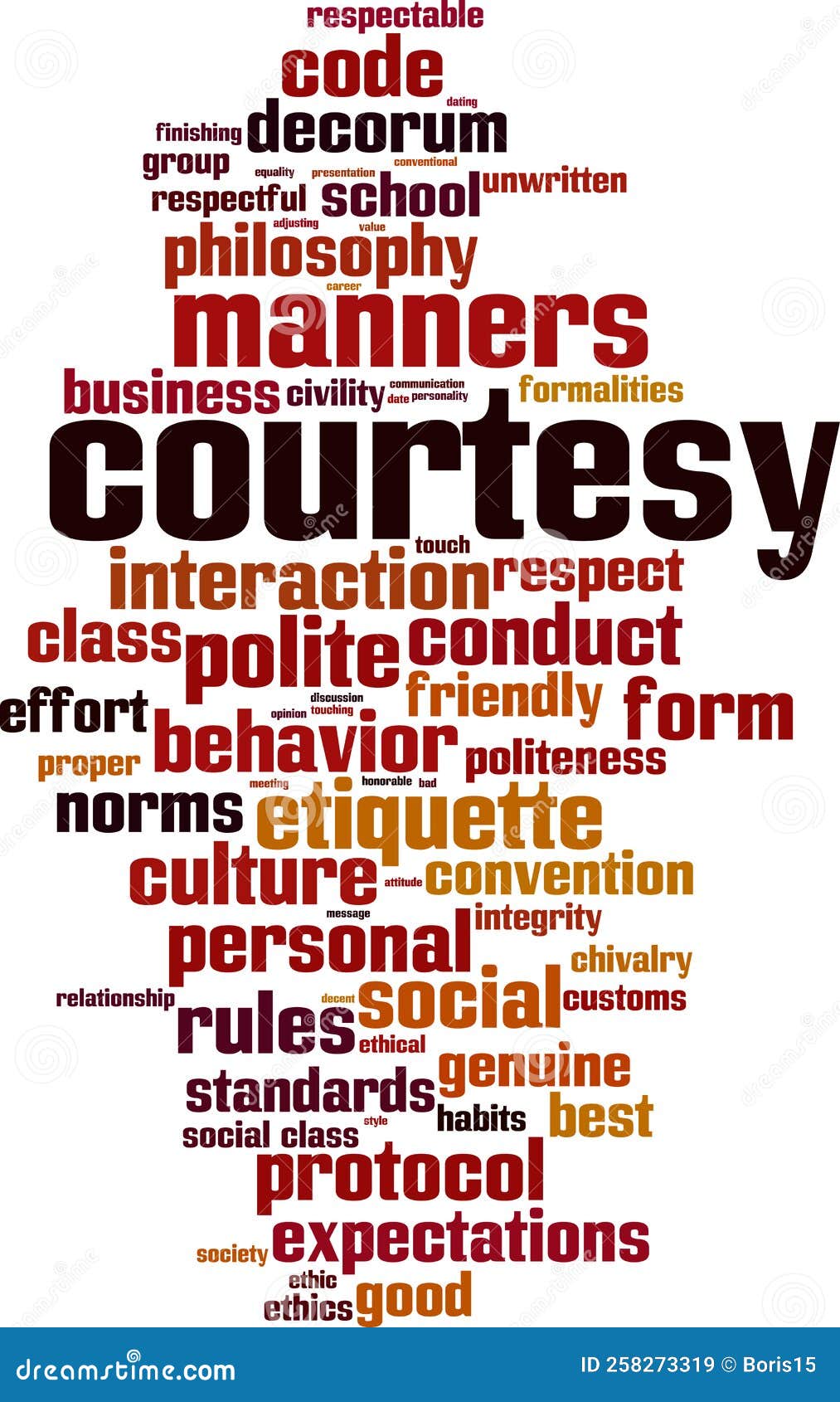 Courtesy word cloud stock vector. Illustration of polite - 258273319