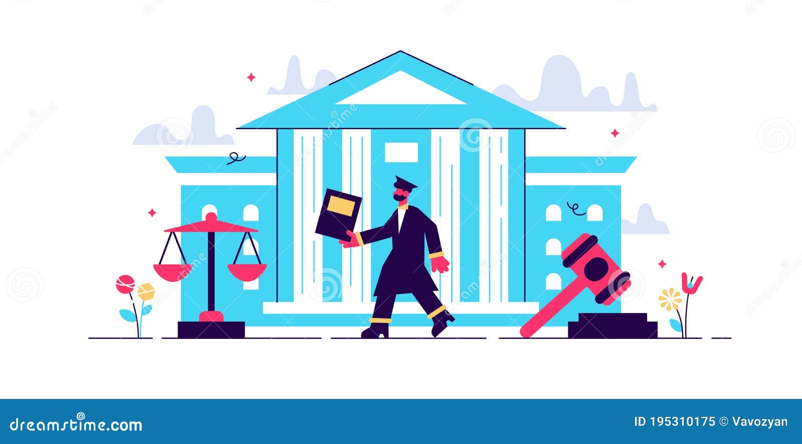 Supreme Court Vector Illustration. Flat Tiny Stock Vector ...