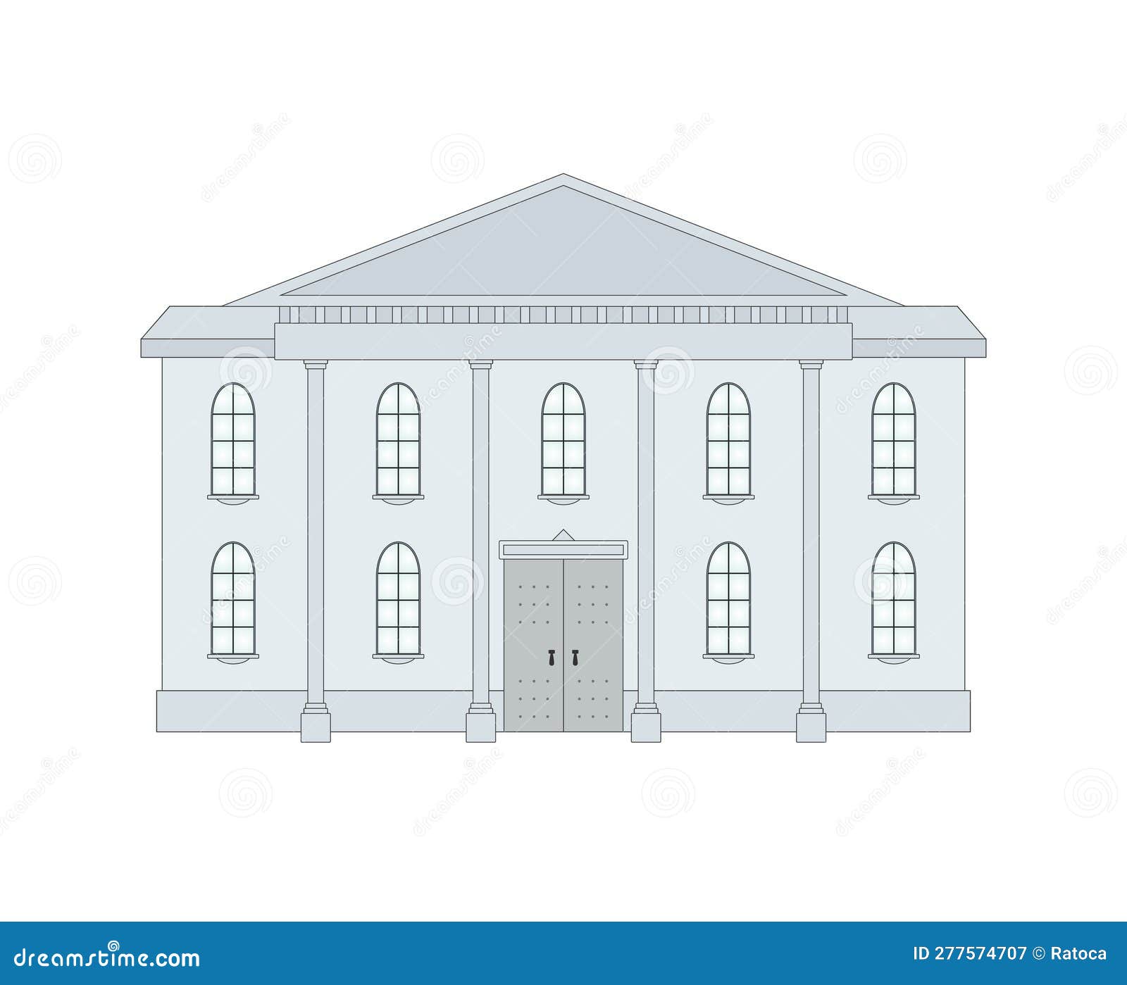 Courthouse Building Flat Draw Stock Vector - Illustration of flat ...
