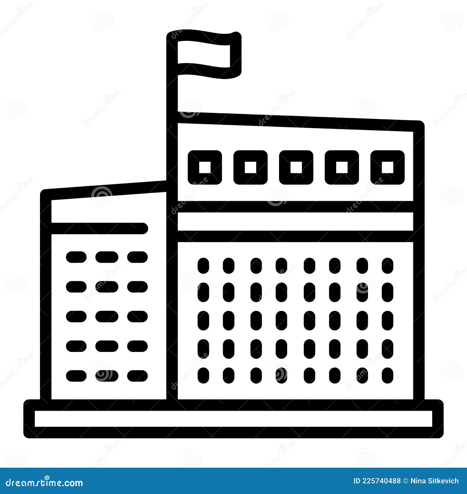 Courthouse Building Icon, Outline Style Stock Vector - Illustration of ...