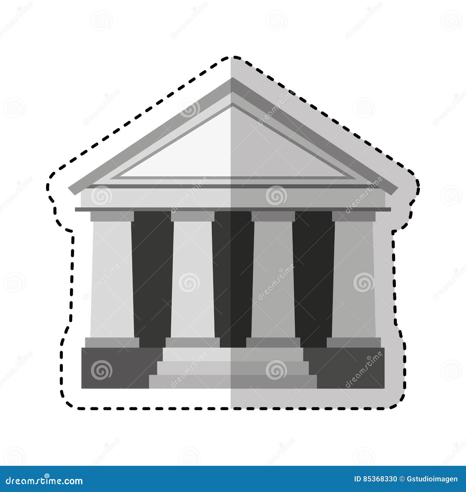 Courthouse Building Isolated Icon Stock Vector - Illustration of ...