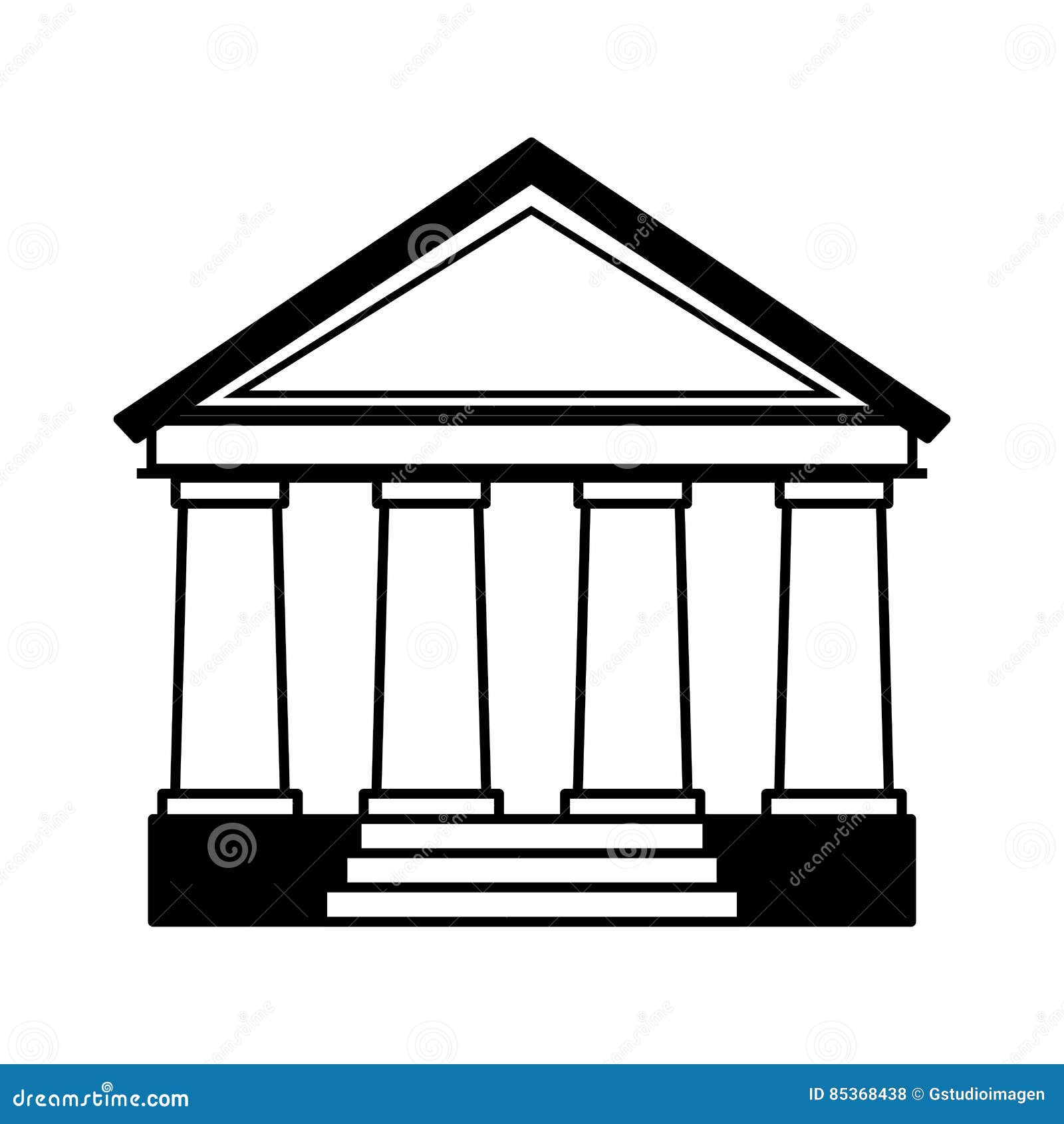 Courthouse Building Isolated Icon Stock Vector - Illustration of ...