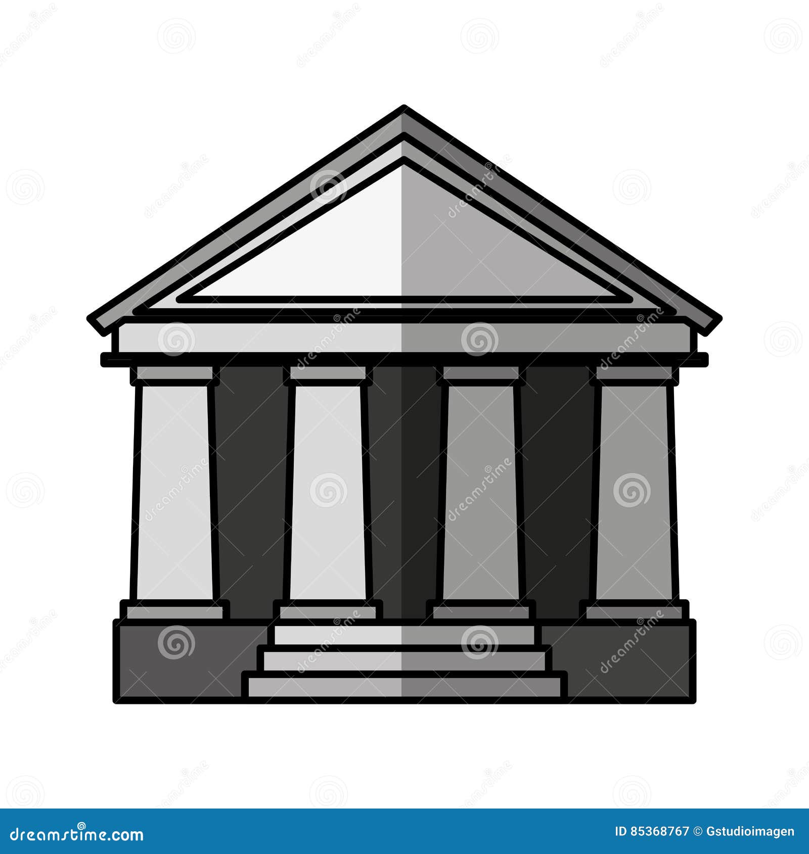 Courthouse Building Isolated Icon Stock Vector - Illustration of object ...