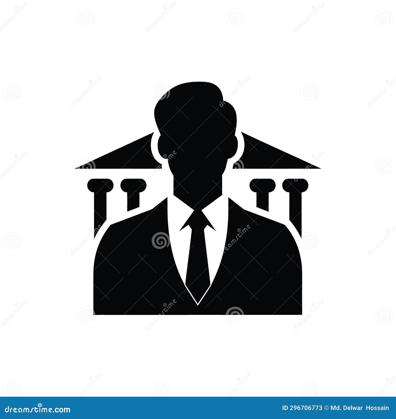 Courthouse Clerk Icon stock vector. Illustration of court - 296706773