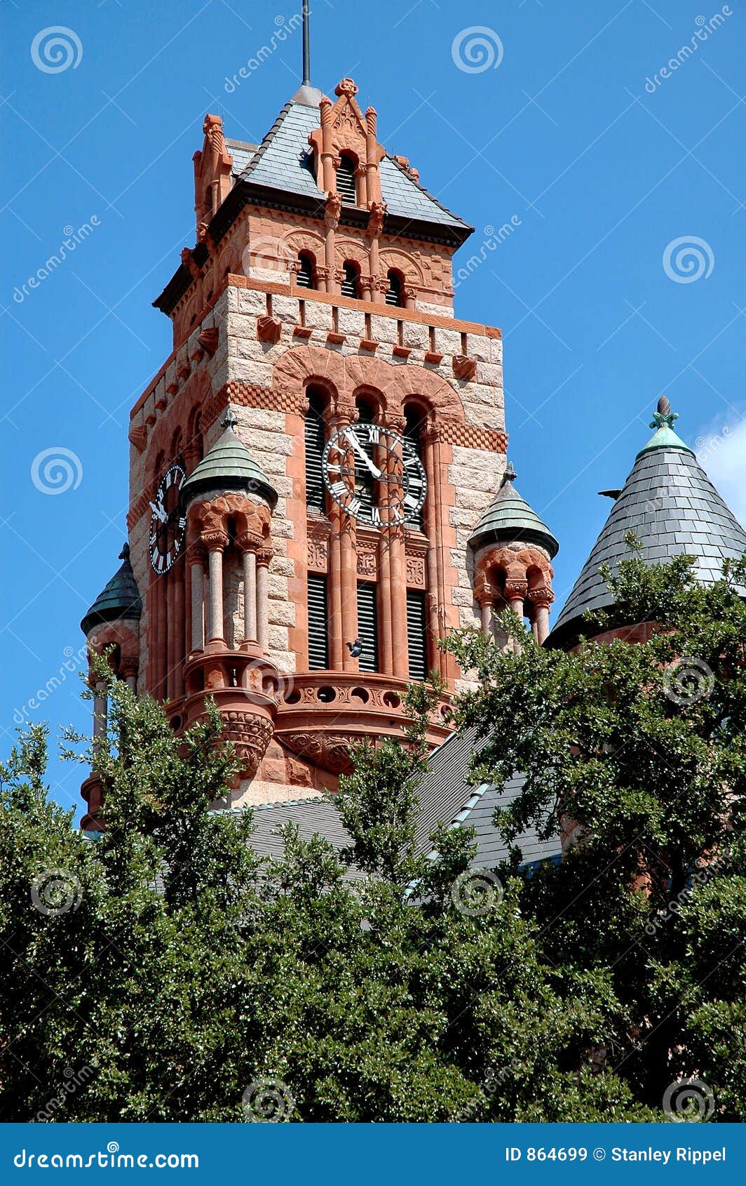 Courthouse Clock Tower in Waxahachie, Texas Stock Image - Image of ...