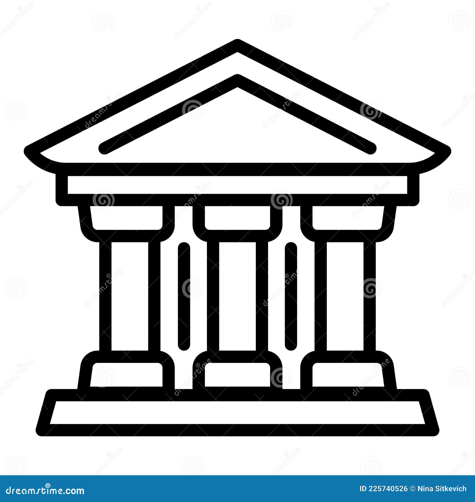 Courthouse Column Icon, Outline Style Stock Vector - Illustration of ...