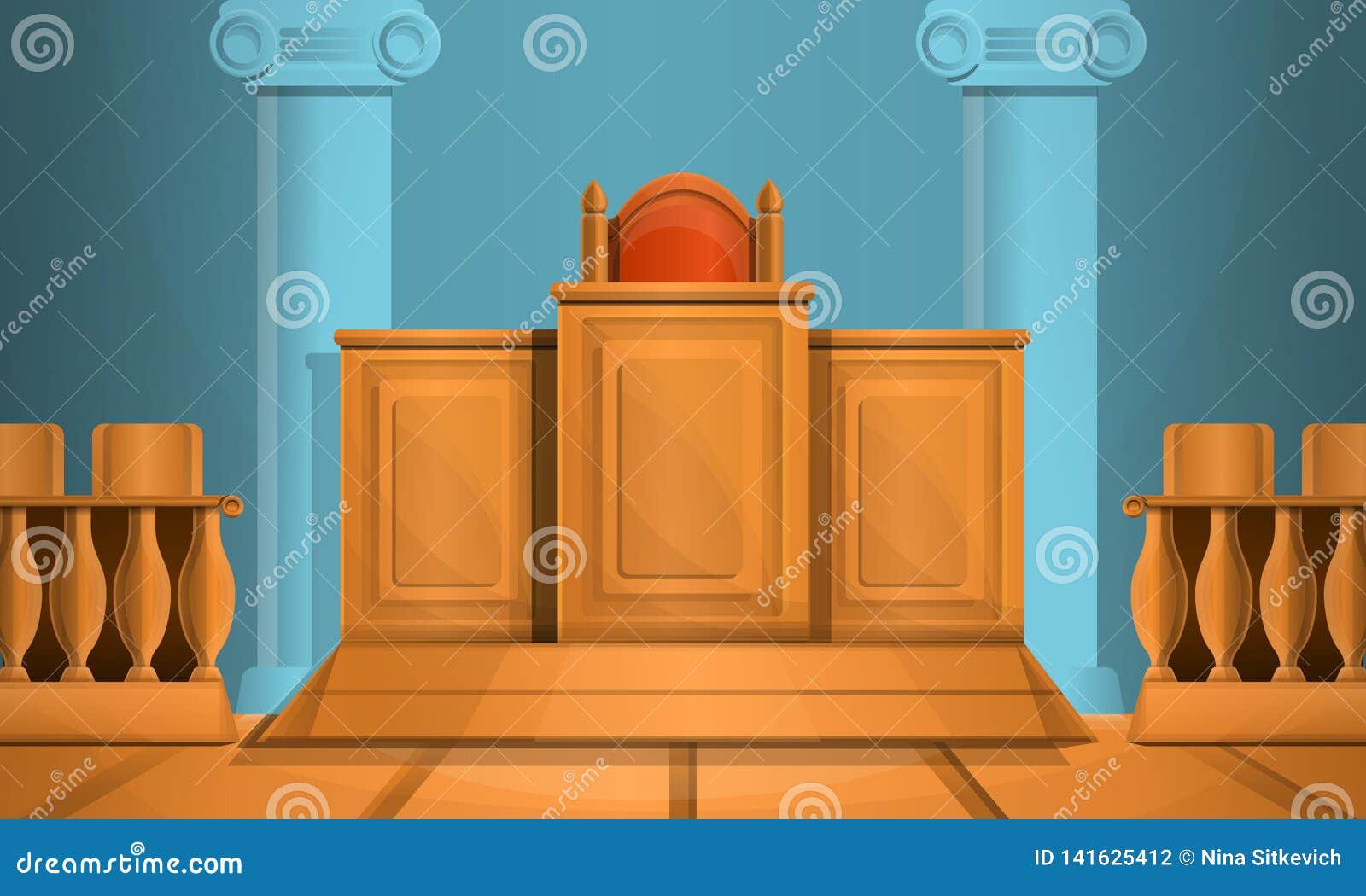 Courthouse Concept Background, Cartoon Style Stock Vector ...