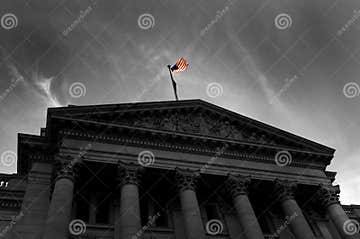 Courthouse with Flag stock photo. Image of flag, columns - 2594914