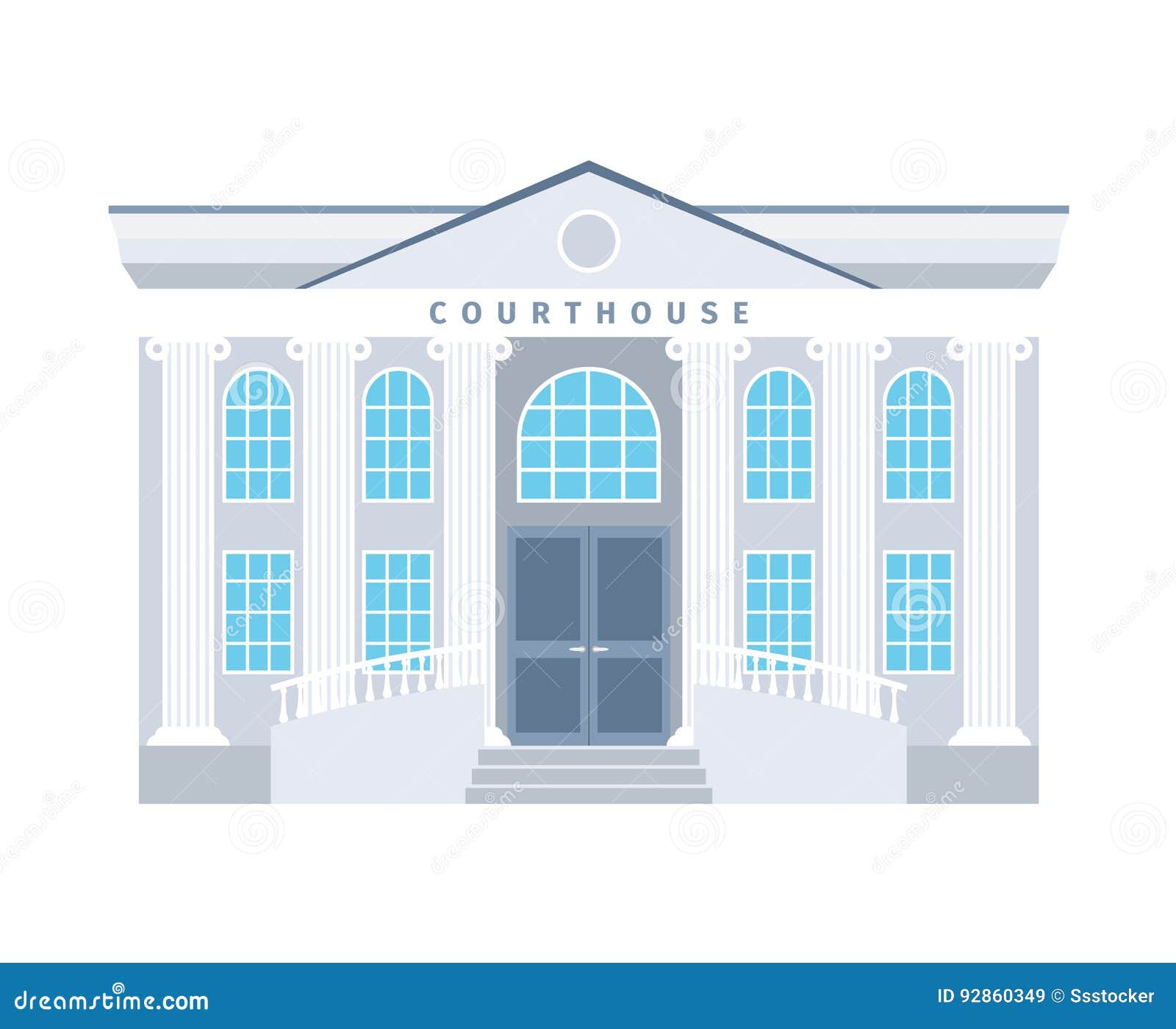 Courthouse Flat Building Icon Stock Vector - Illustration of ...