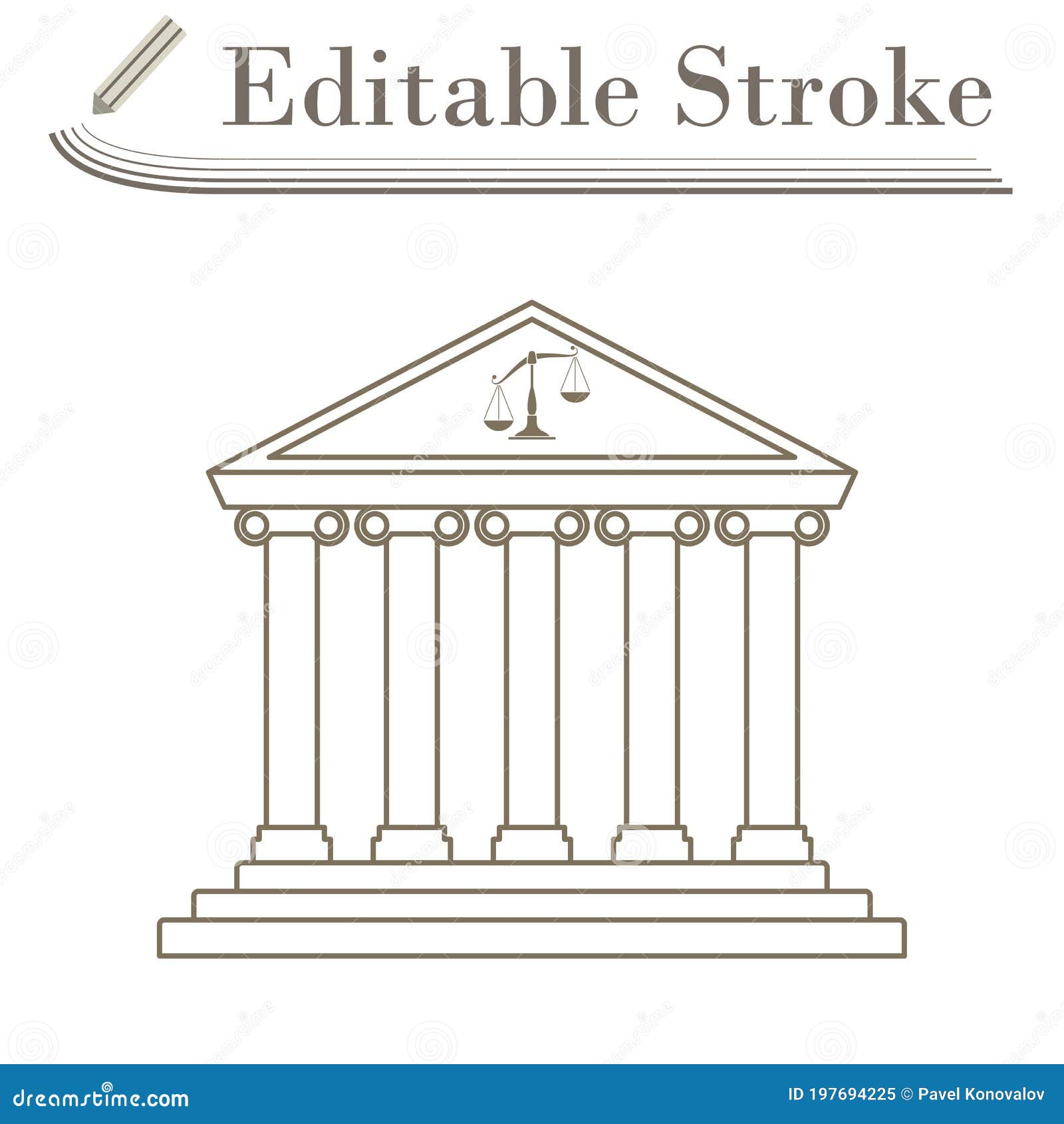 Courthouse Icon stock vector. Illustration of architecture - 197694225