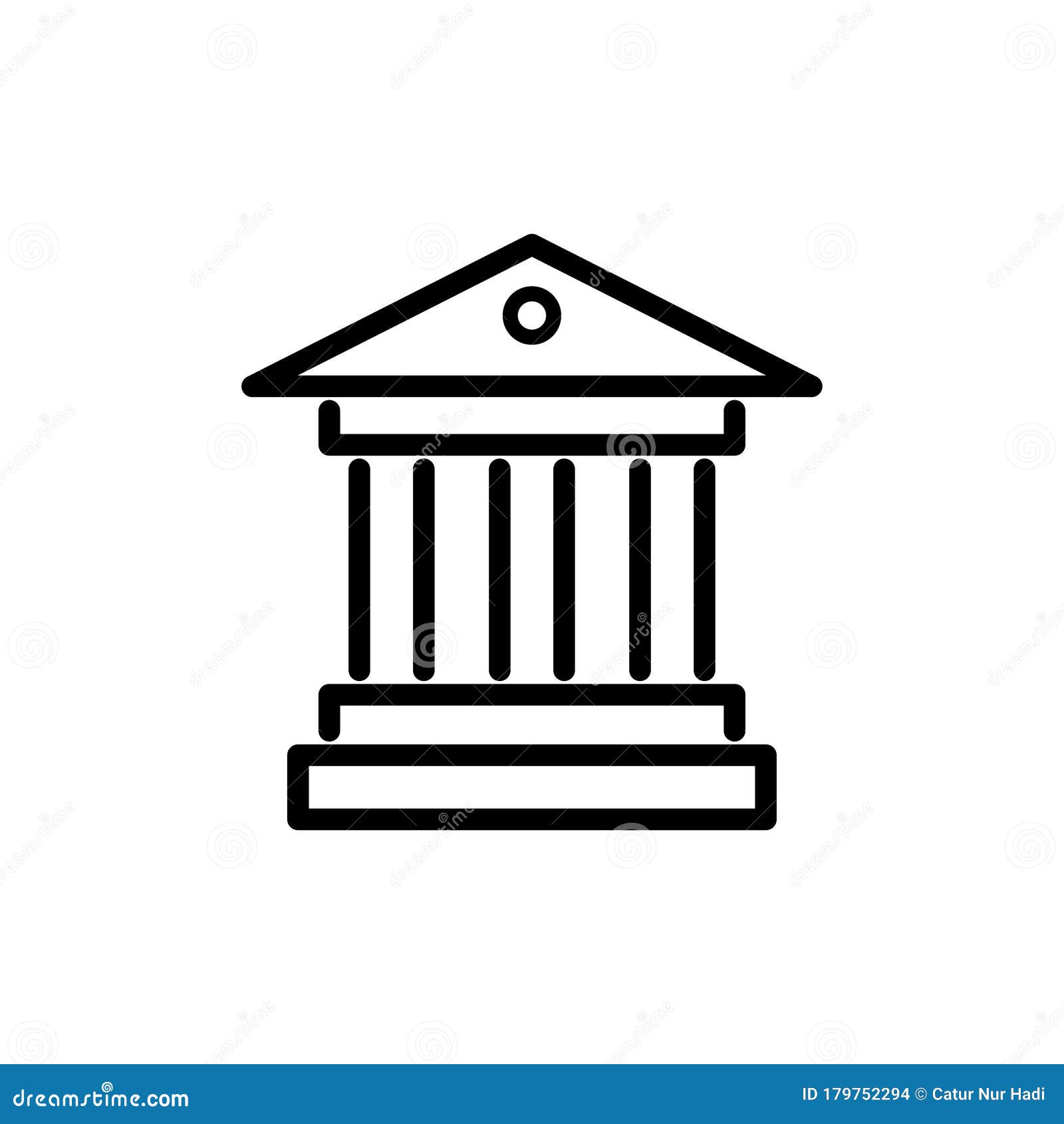 Courthouse Icon Flat Vector Template Design Trendy Stock Vector ...