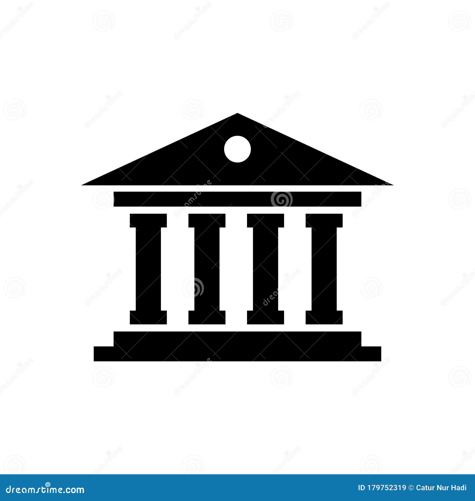 Courthouse Icon Flat Vector Template Design Trendy Stock Vector