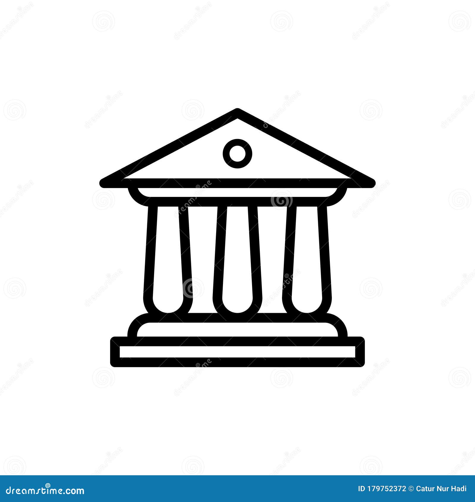Courthouse Icon Flat Vector Template Design Trendy Stock Vector ...