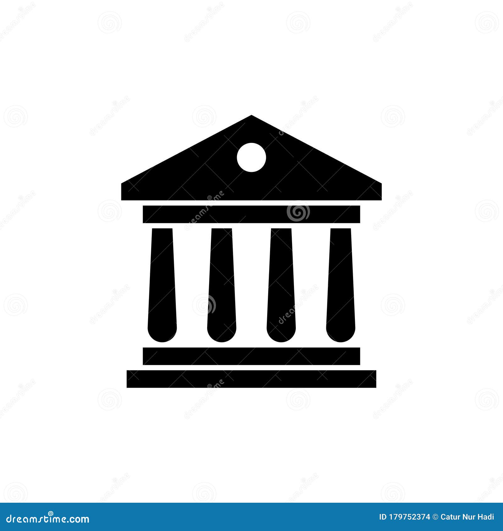 Courthouse Icon Flat Vector Template Design Trendy Stock Vector ...