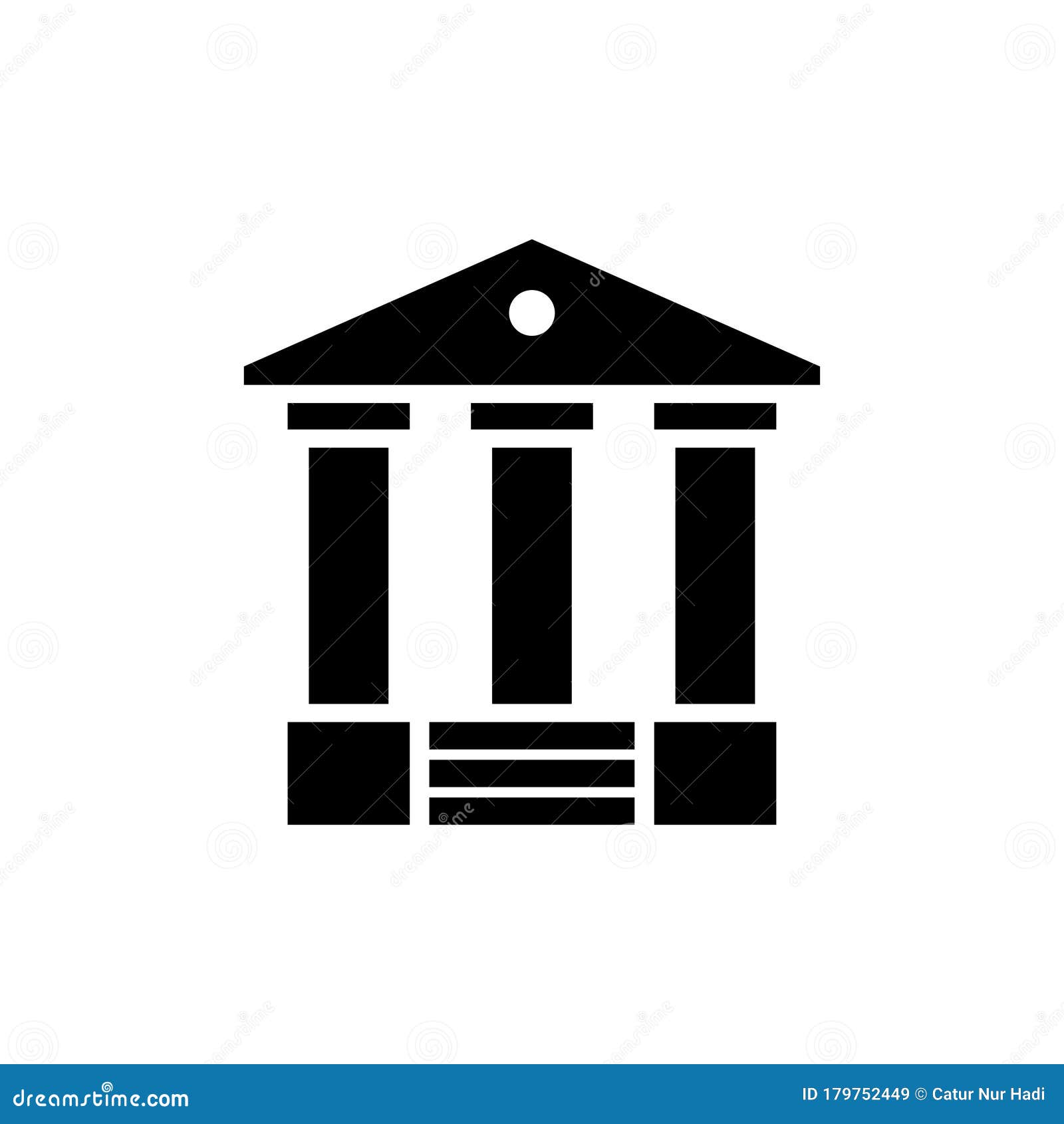 Courthouse Icon Flat Vector Template Design Trendy Stock Vector ...