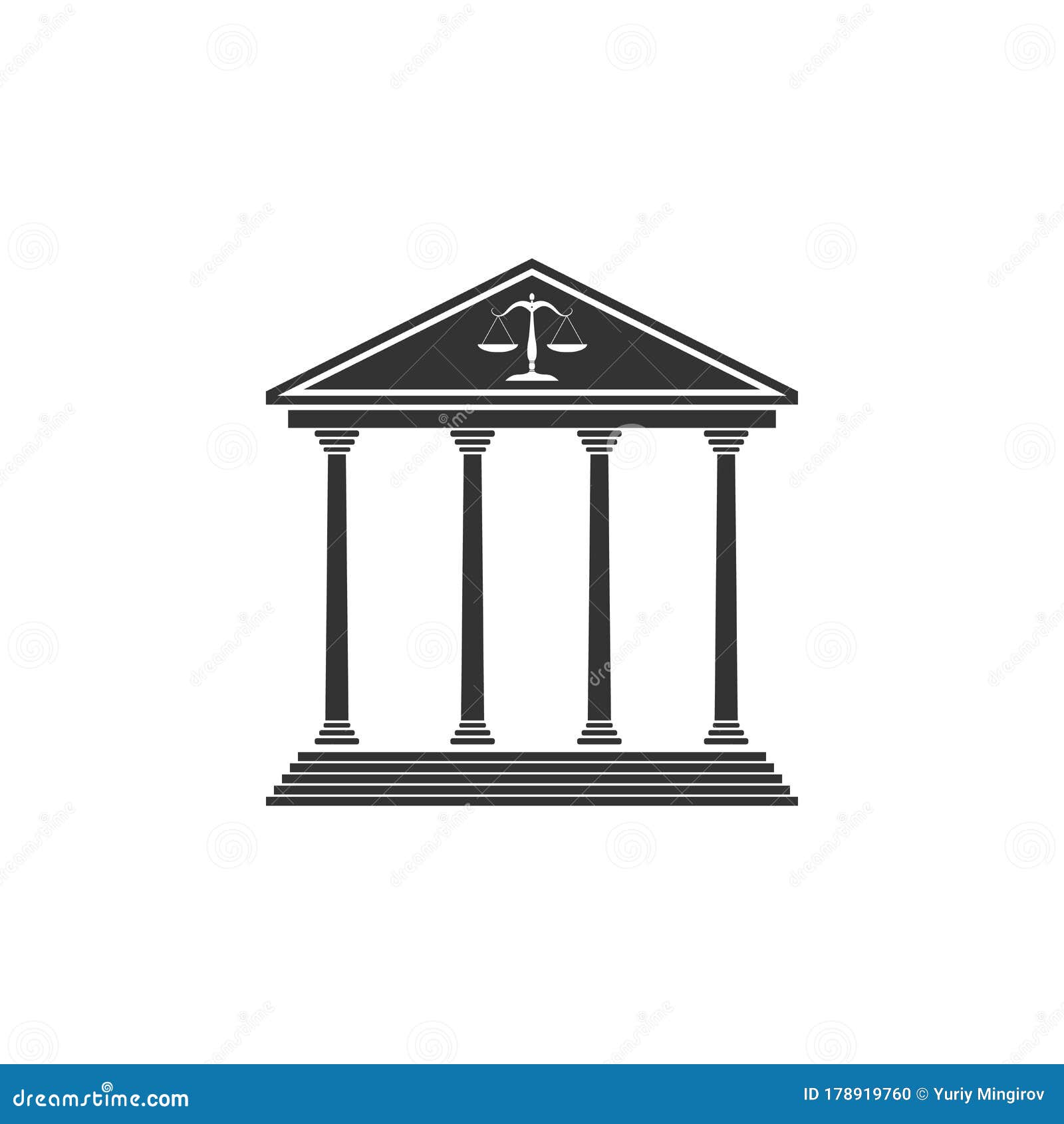 Courthouse Icon Isolated. Flat Design Stock Vector - Illustration of ...