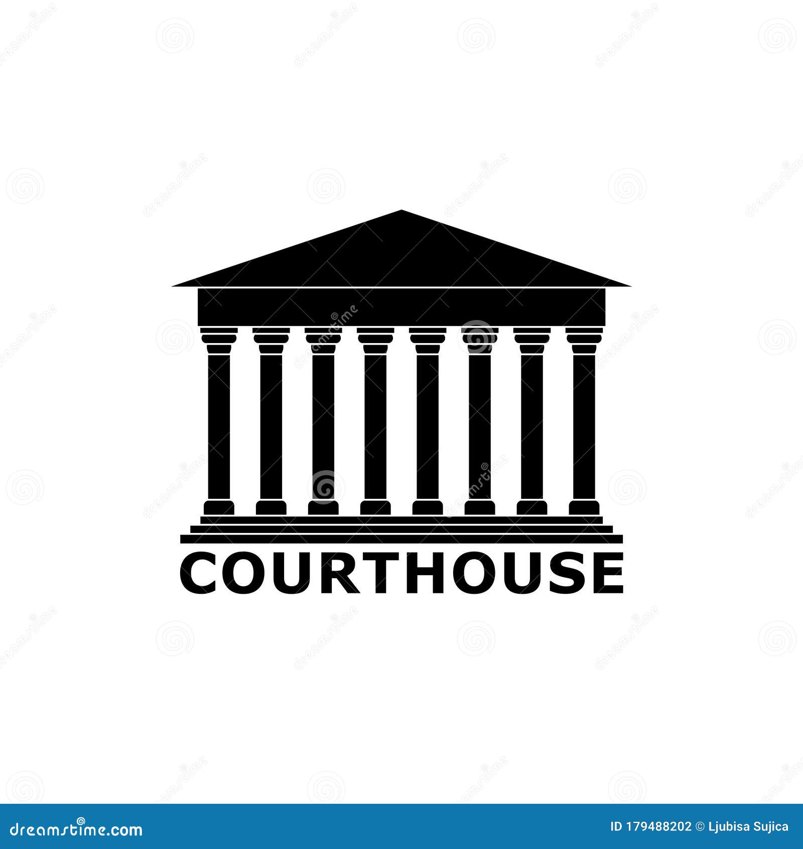 Courthouse Icon Isolated on White Background Stock Vector ...