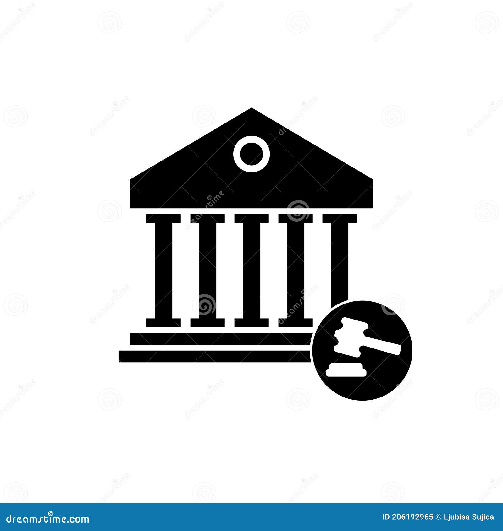 Courthouse Icon Isolated on White Background Stock Vector ...