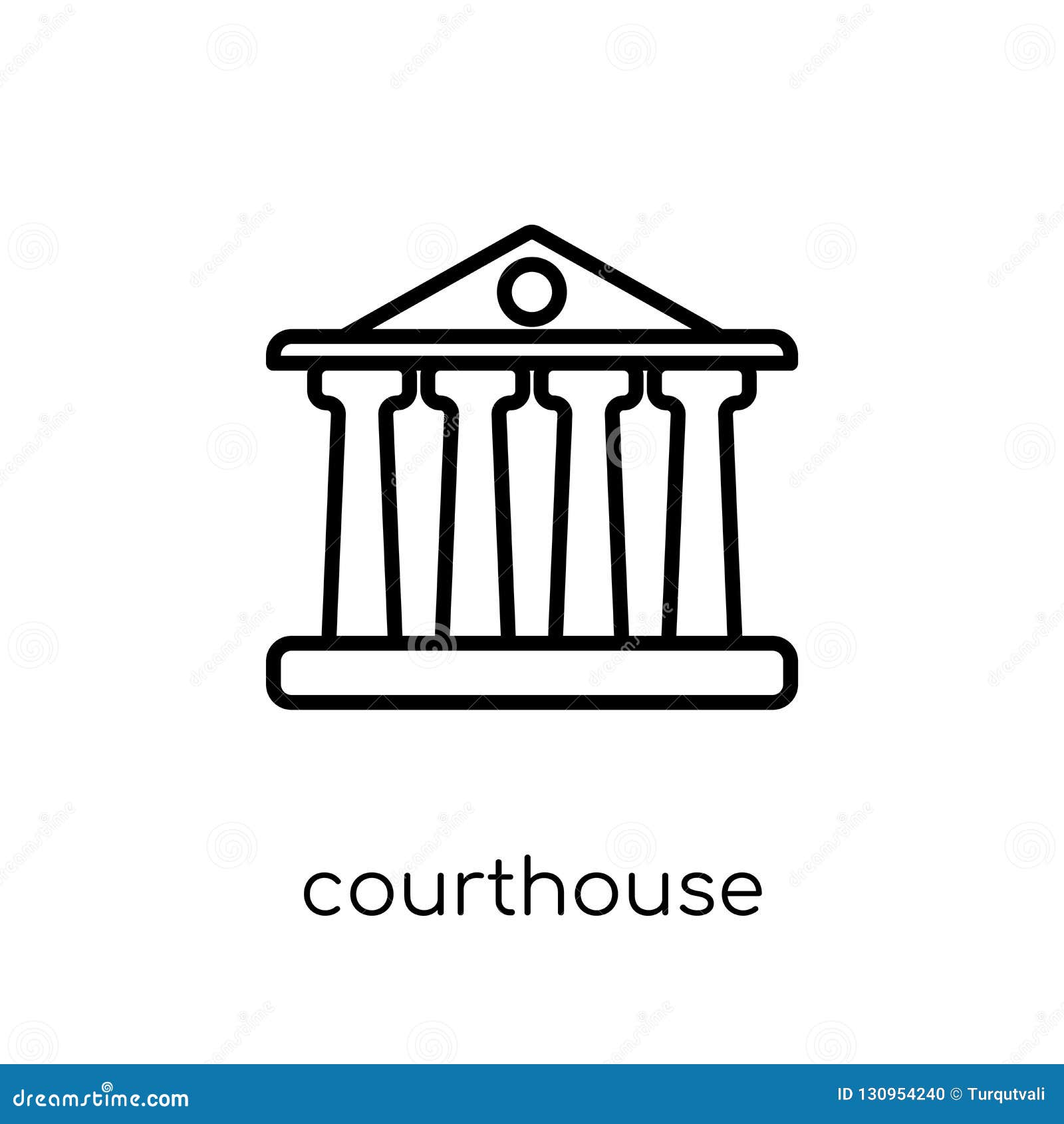 Courthouse Icon. Trendy Modern Flat Linear Vector Courthouse Icon on ...