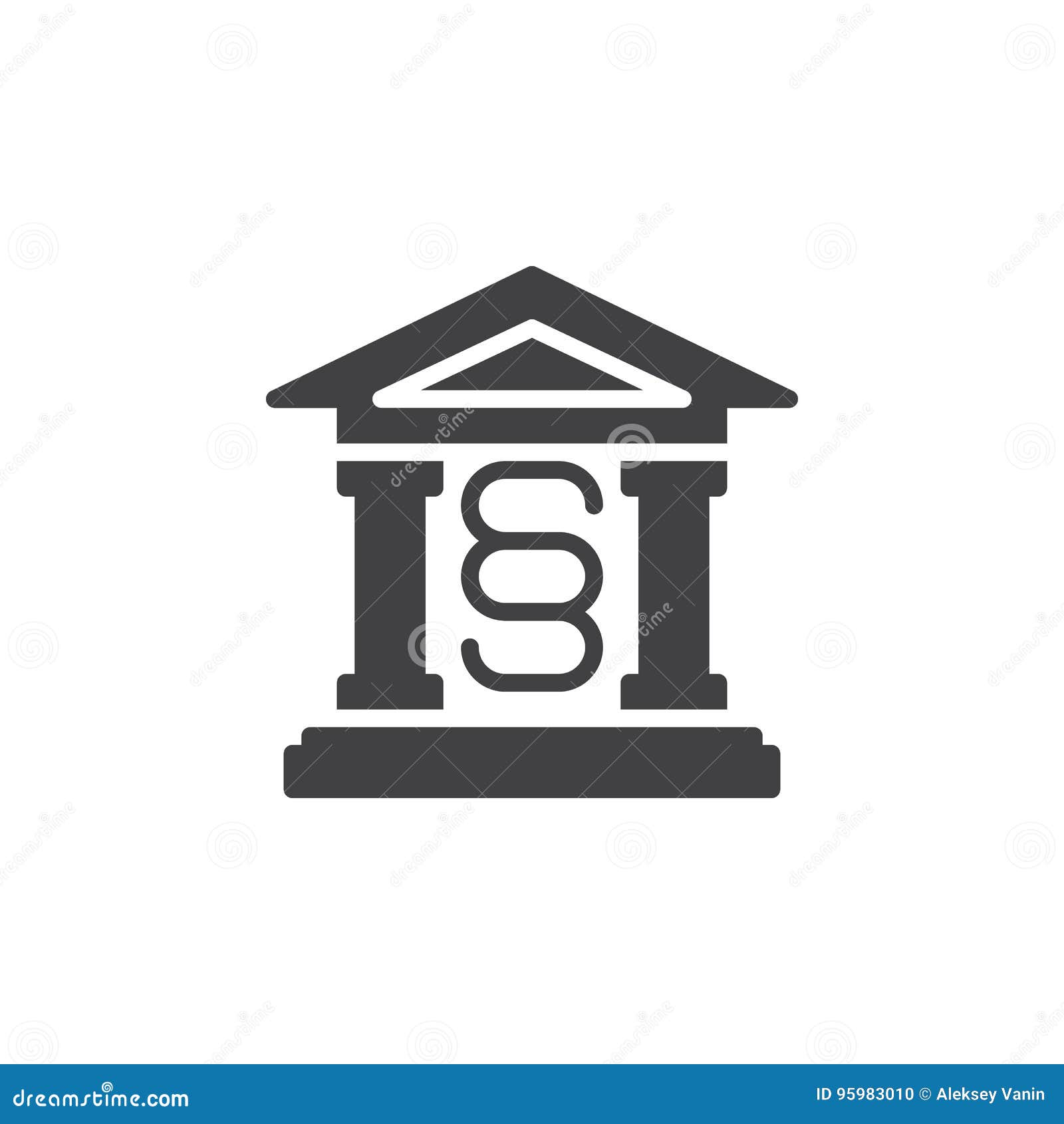 Courthouse Icon Vector, Filled Flat Sign, Solid Pictogram Isolated on ...