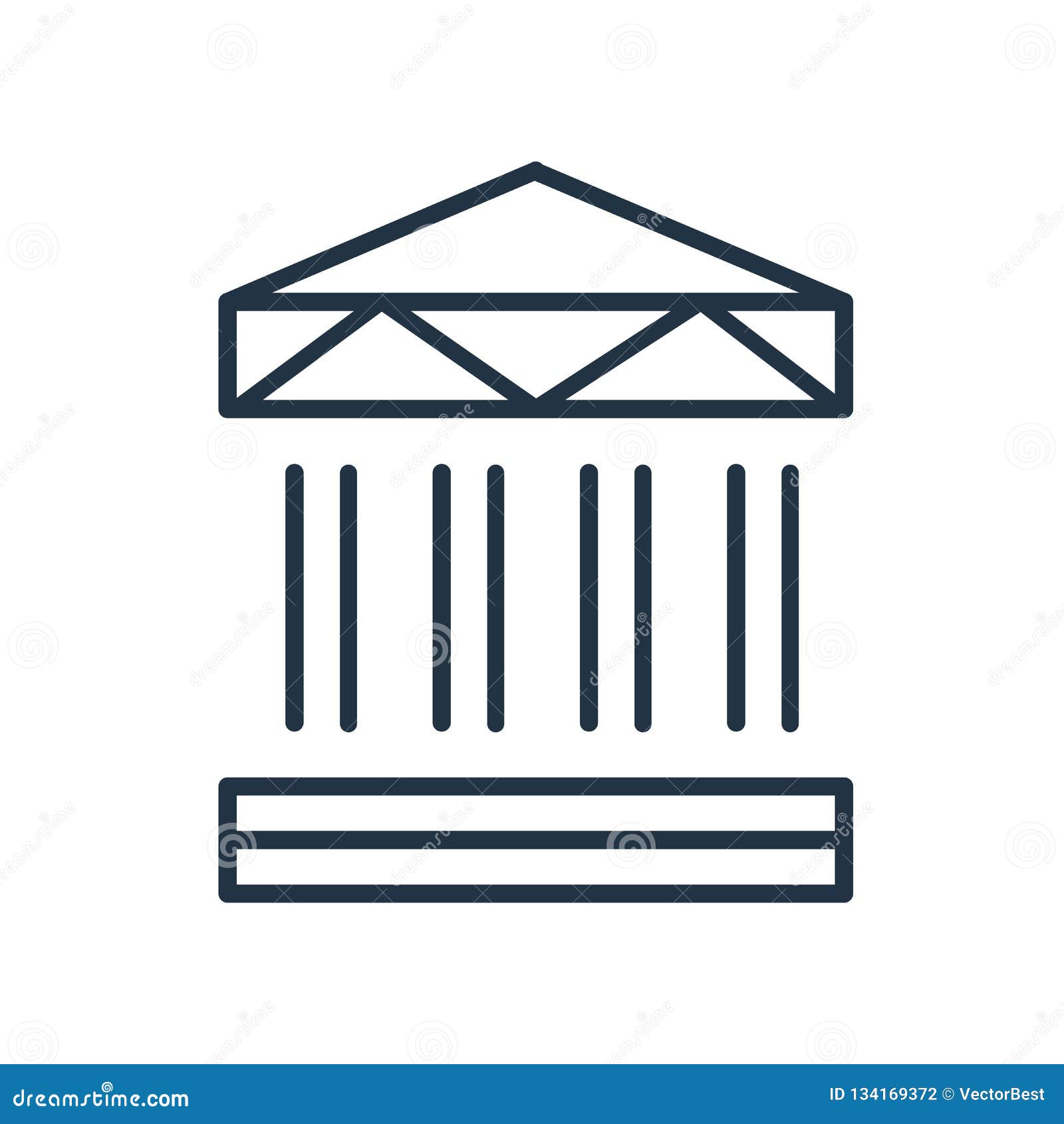 Courthouse Icon Vector Isolated on White Background, Courthouse Sign ...