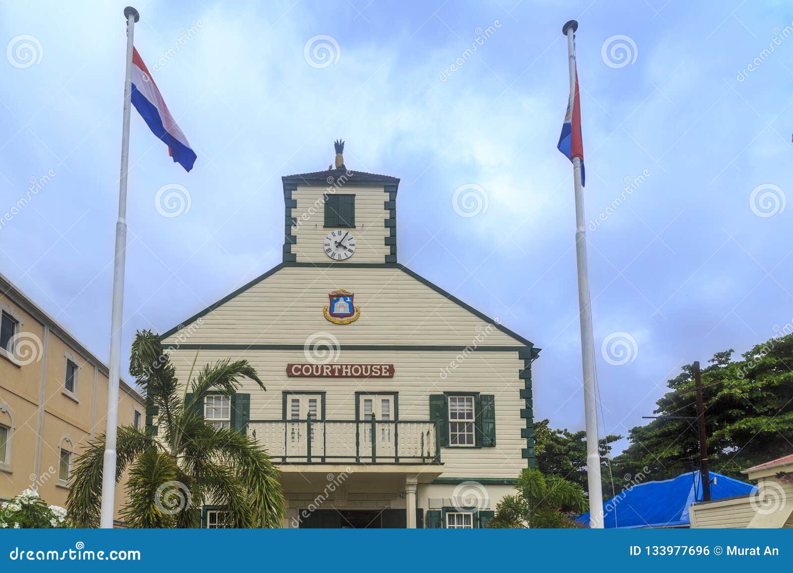 Courthouse in Philipsburg, St Maarten Stock Photo - Image of outdoors ...