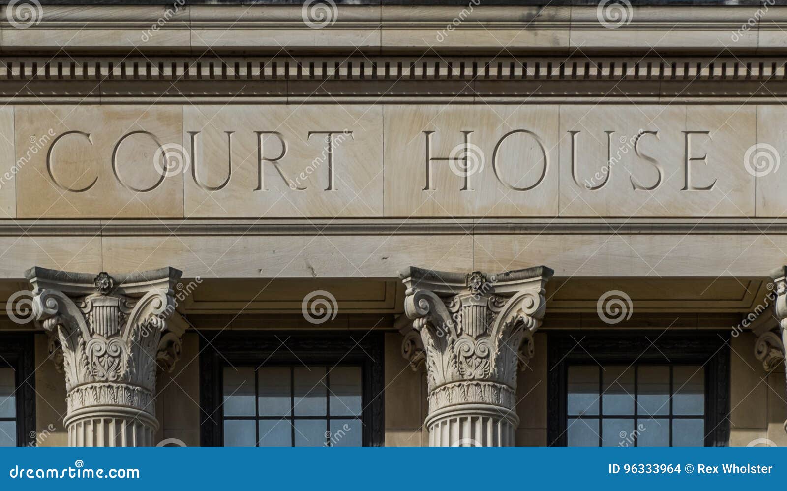 Courthouse Sign with Columns Editorial Stock Image - Image of attorney ...