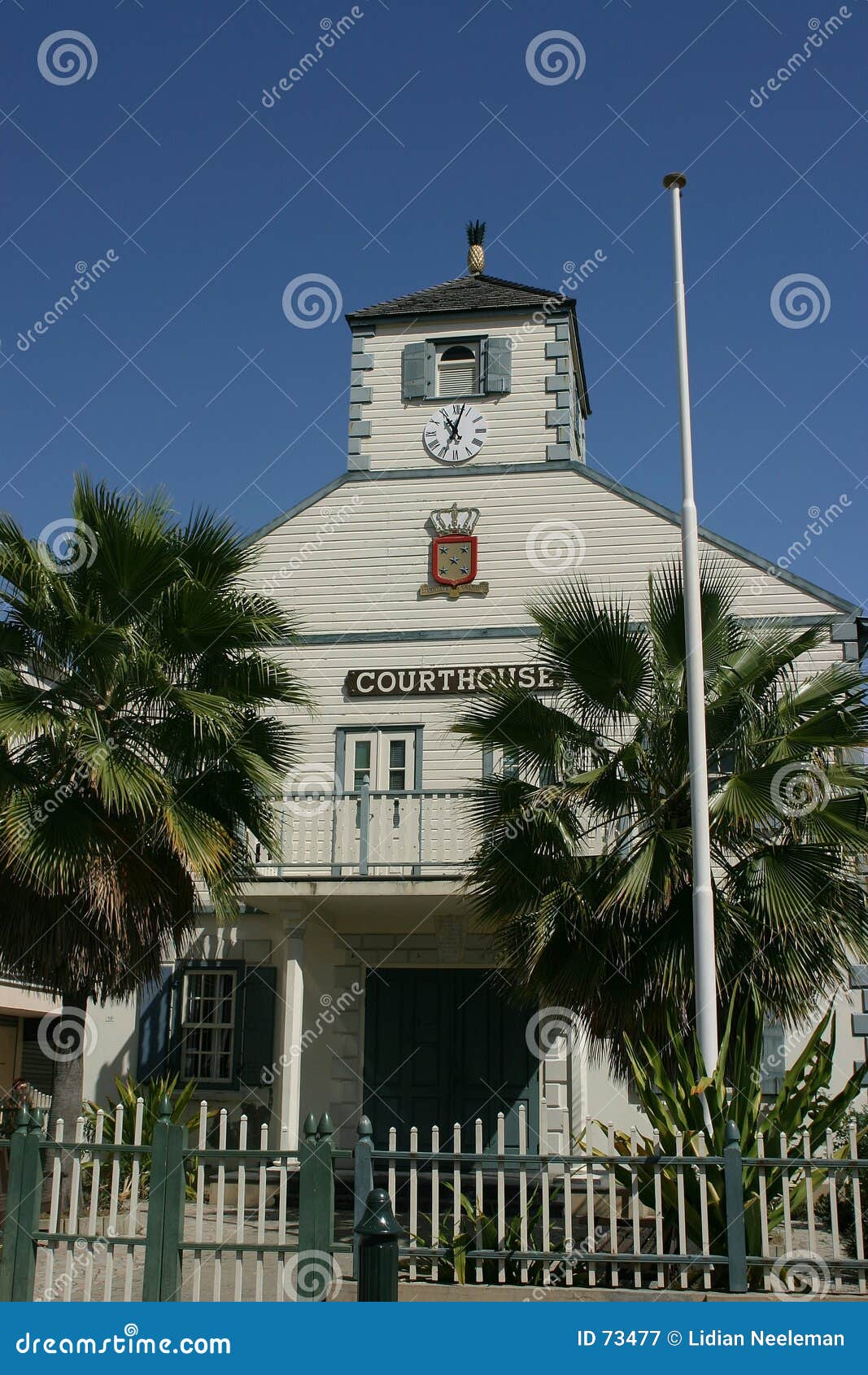 Courthouse of st. Maarten stock image. Image of travel, fence - 73477