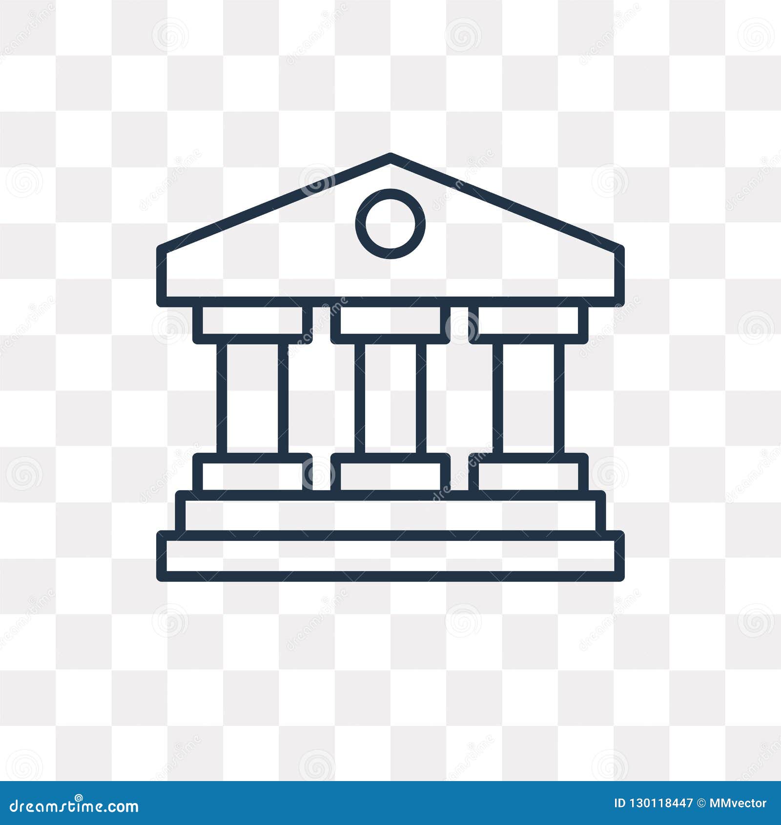 Courthouse Vector Icon Isolated on Transparent Background, Linear ...