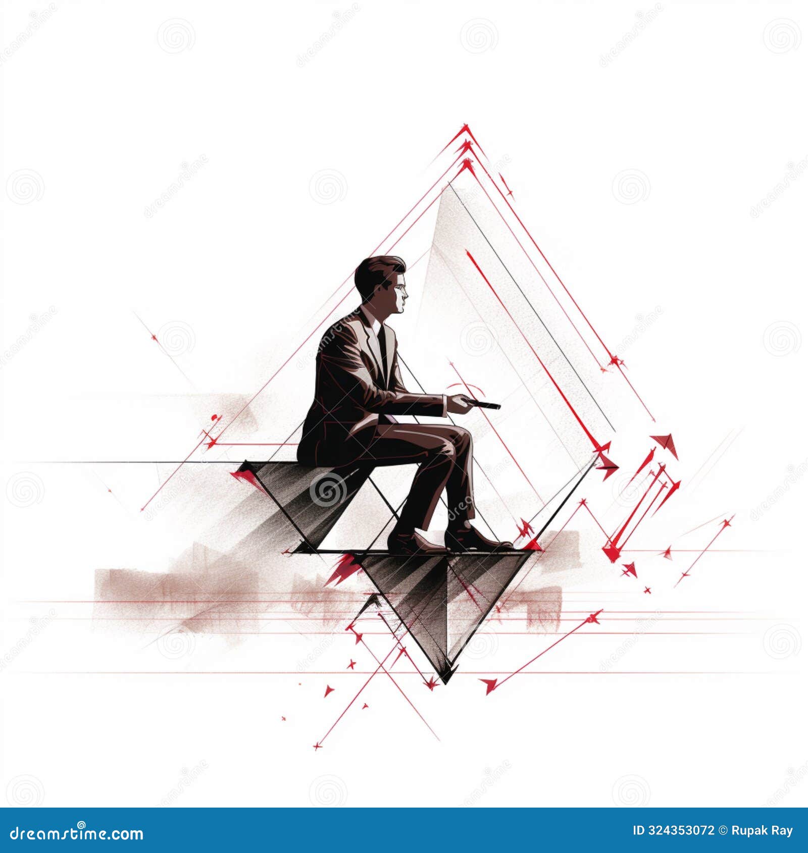 A Courtier is Sitting on a Chair with a Laptop in His Hand Stock ...