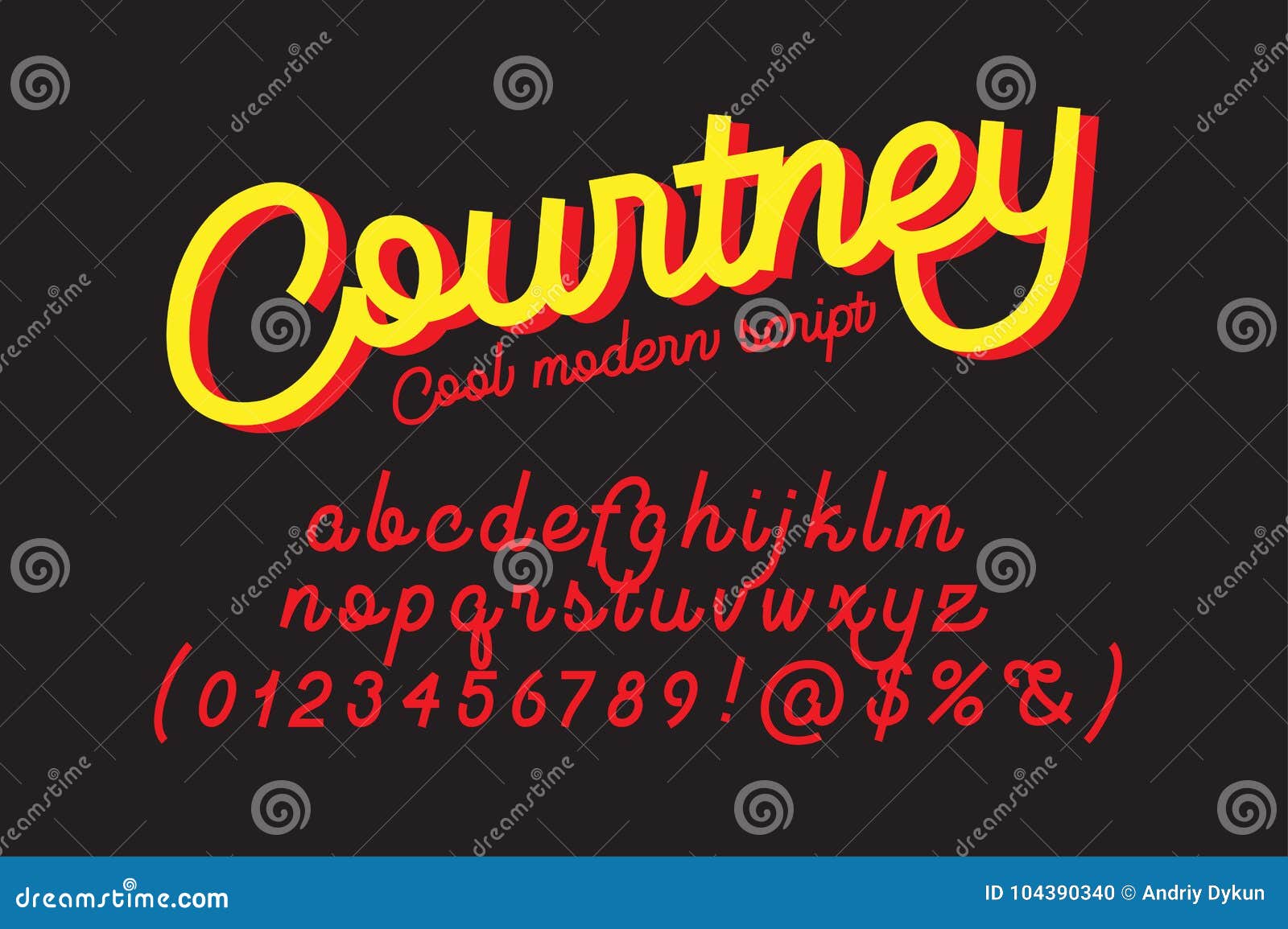 Courtney Cool Modern Script Font Stock Vector - Illustration of modern ...