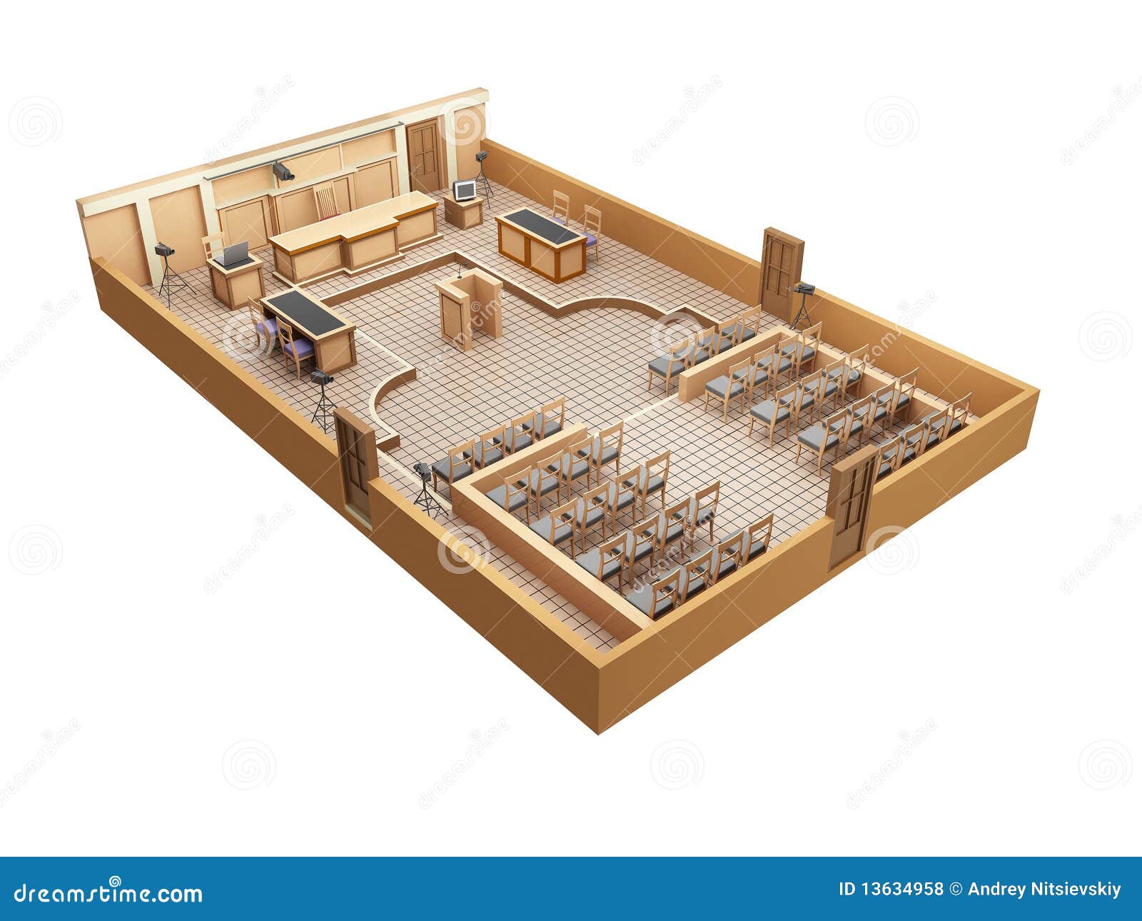 Courtroom stock illustration. Illustration of foreground - 13634958