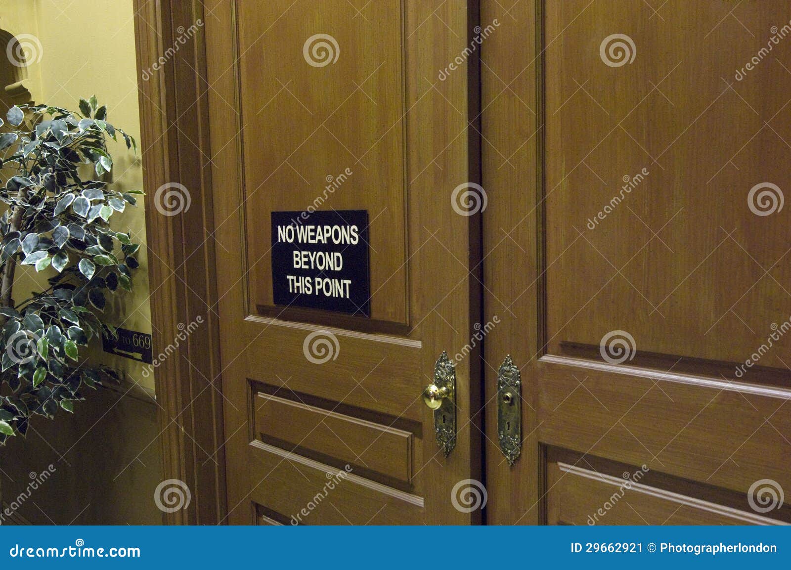 Courtroom Door with Warning Message Stock Image - Image of courthouse ...
