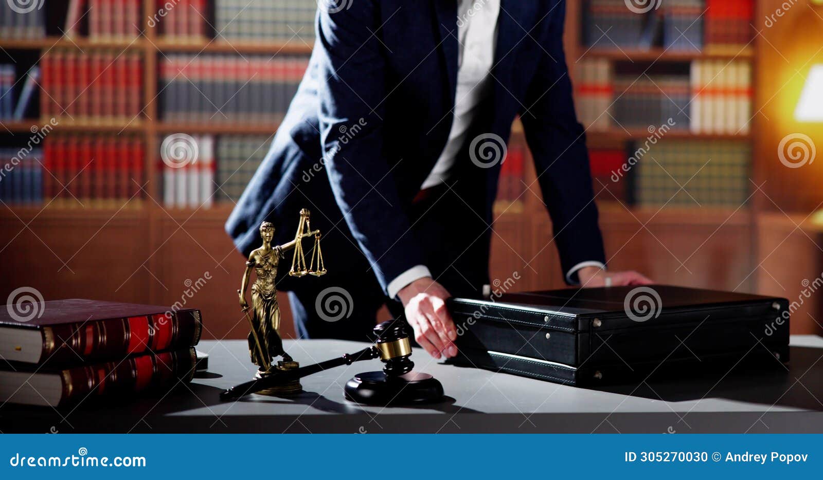 Courtroom Litigation Trial. Lawyer Opening Briefcase Stock Photo ...