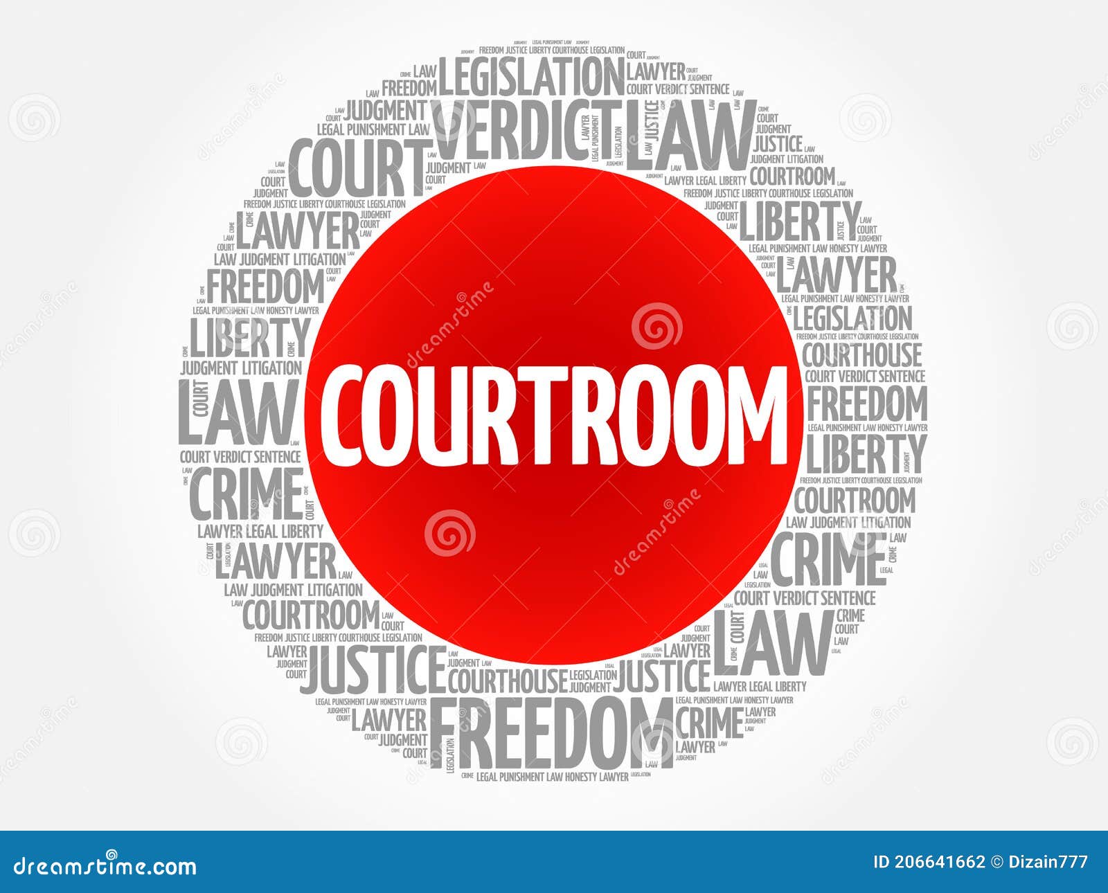 Courtroom word cloud stock illustration. Illustration of cloud - 206641662