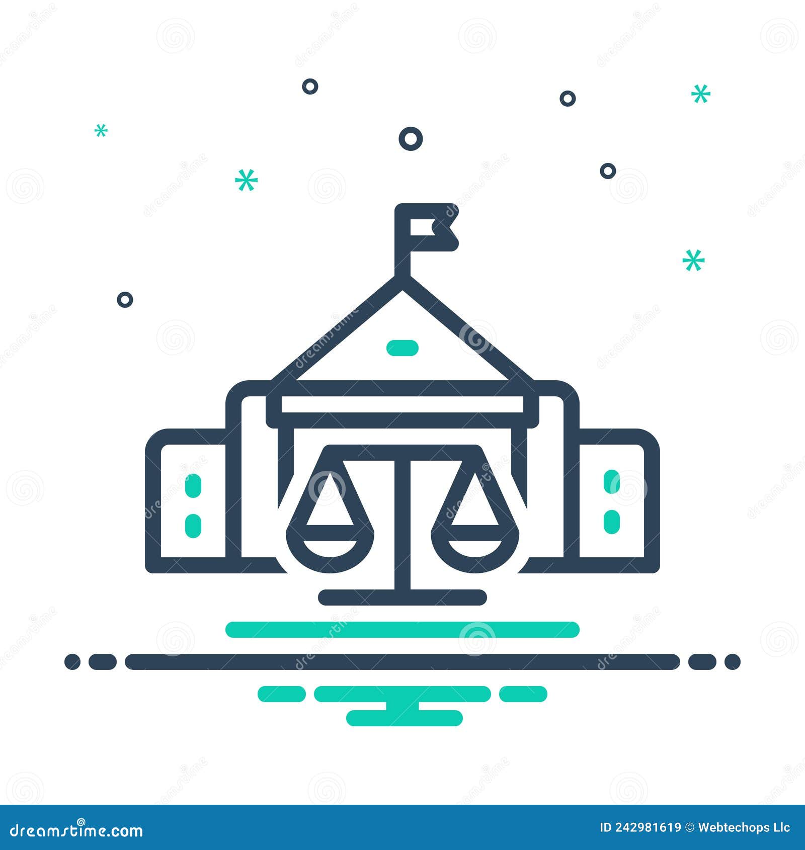 Mix Icon for Courts, Balance and Courthouse Stock Vector - Illustration ...