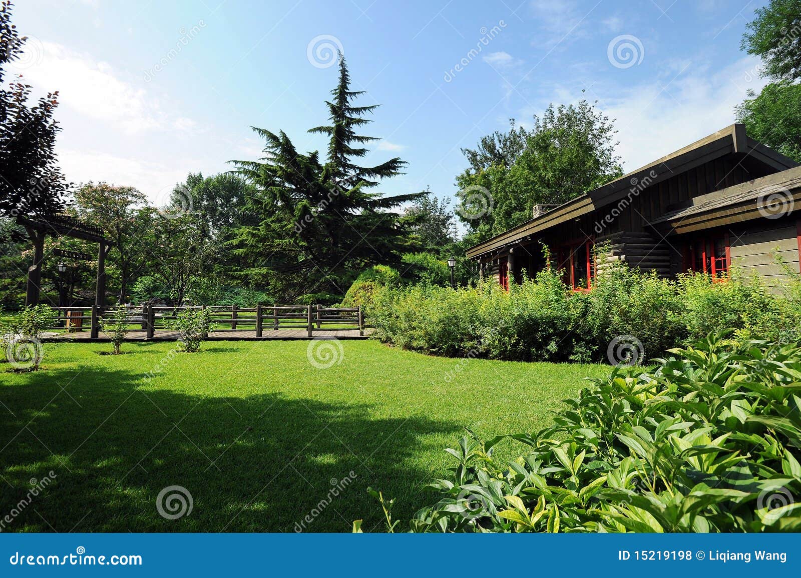 Courtyard stock photo. Image of lawn, doors, garden, field - 15219198