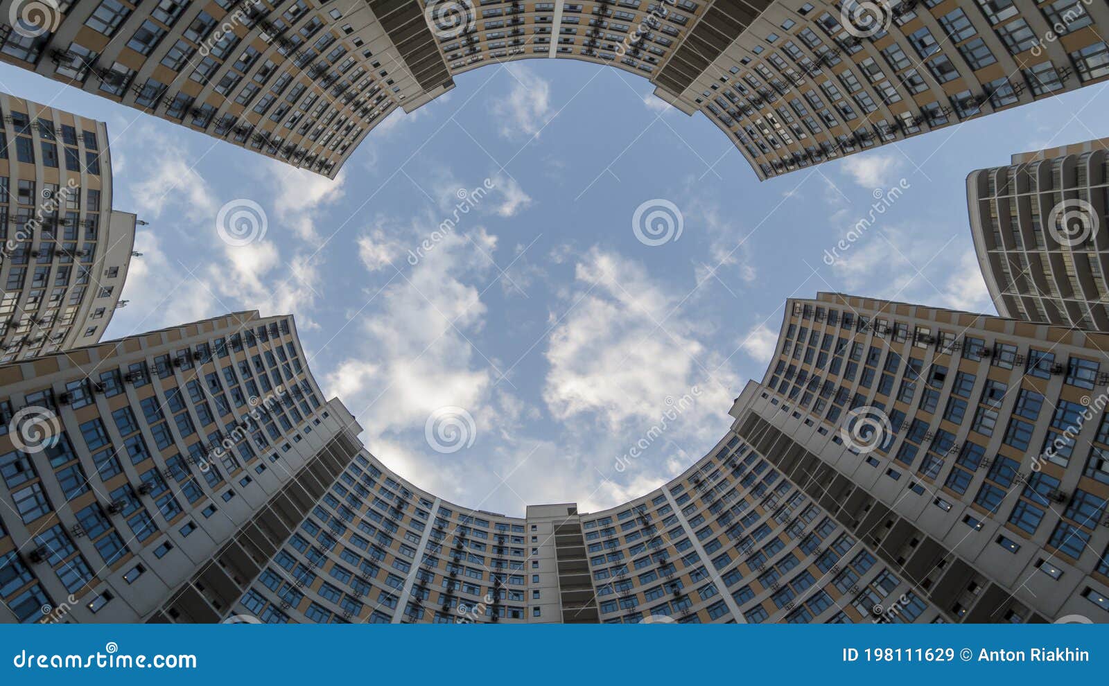 The Courtyard of the Apartment Complex, Bottom View of the Well, the ...