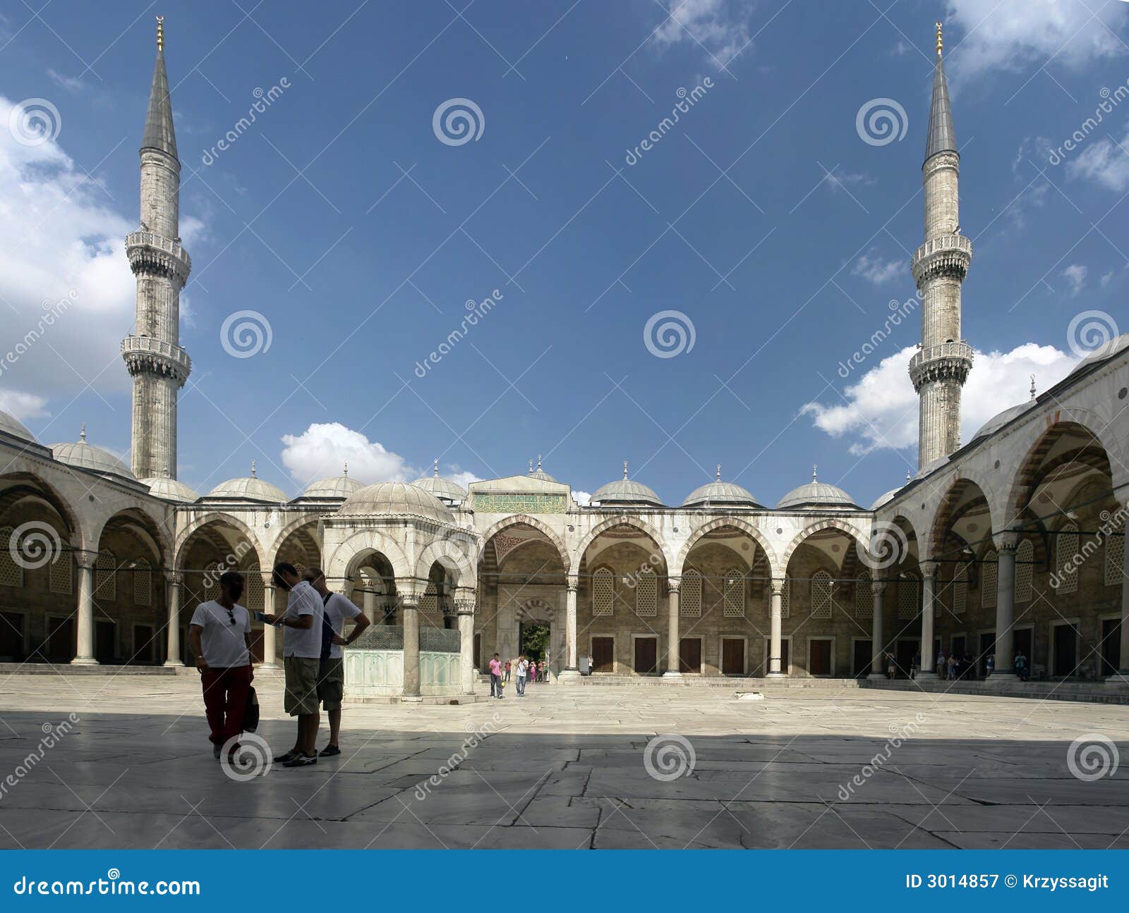 Courtyard of the Blue Mosque Stock Image - Image of courtyard, arches ...