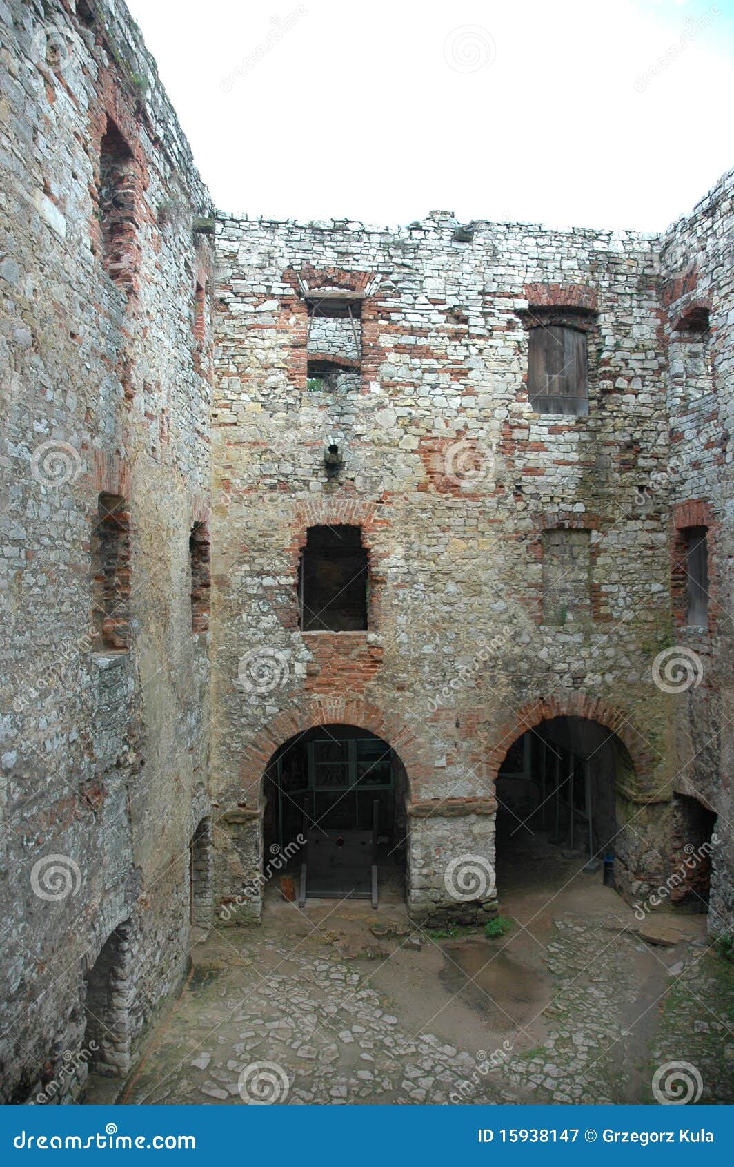 Courtyard of castle stock image. Image of carcassonne - 15938147