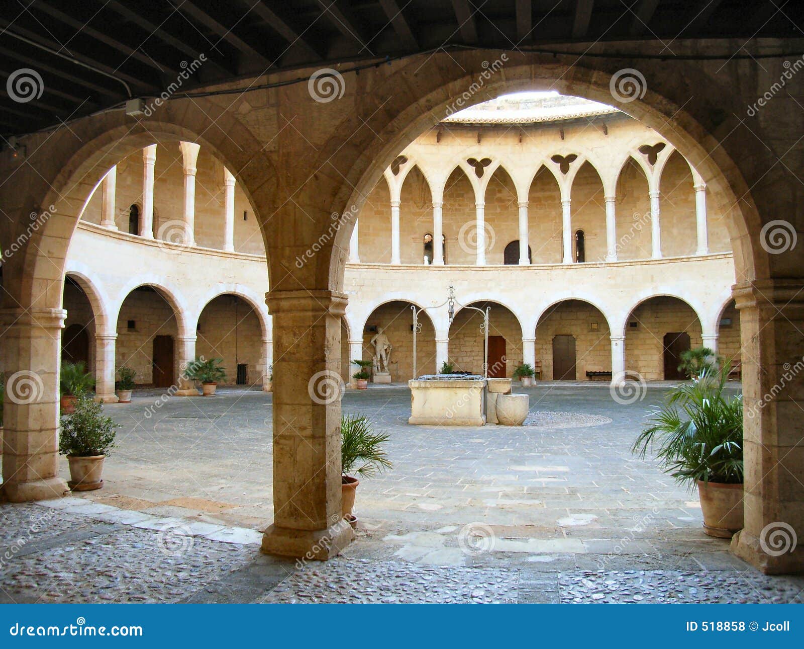 Courtyard in the Castle stock photo. Image of spain, majorca - 518858