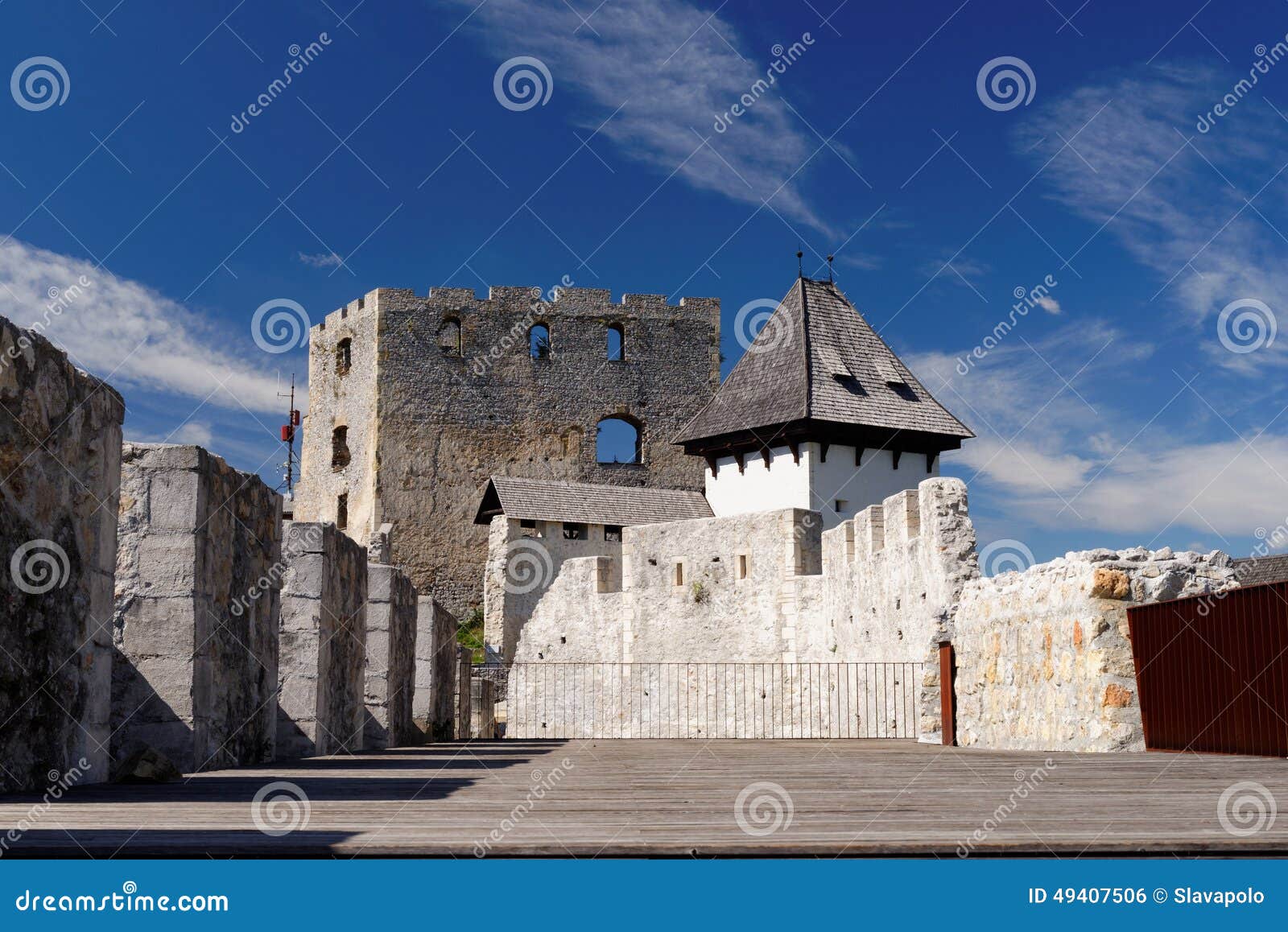 Courtyard And Towers Of Krivoklat Castle Royalty-Free Stock Image ...