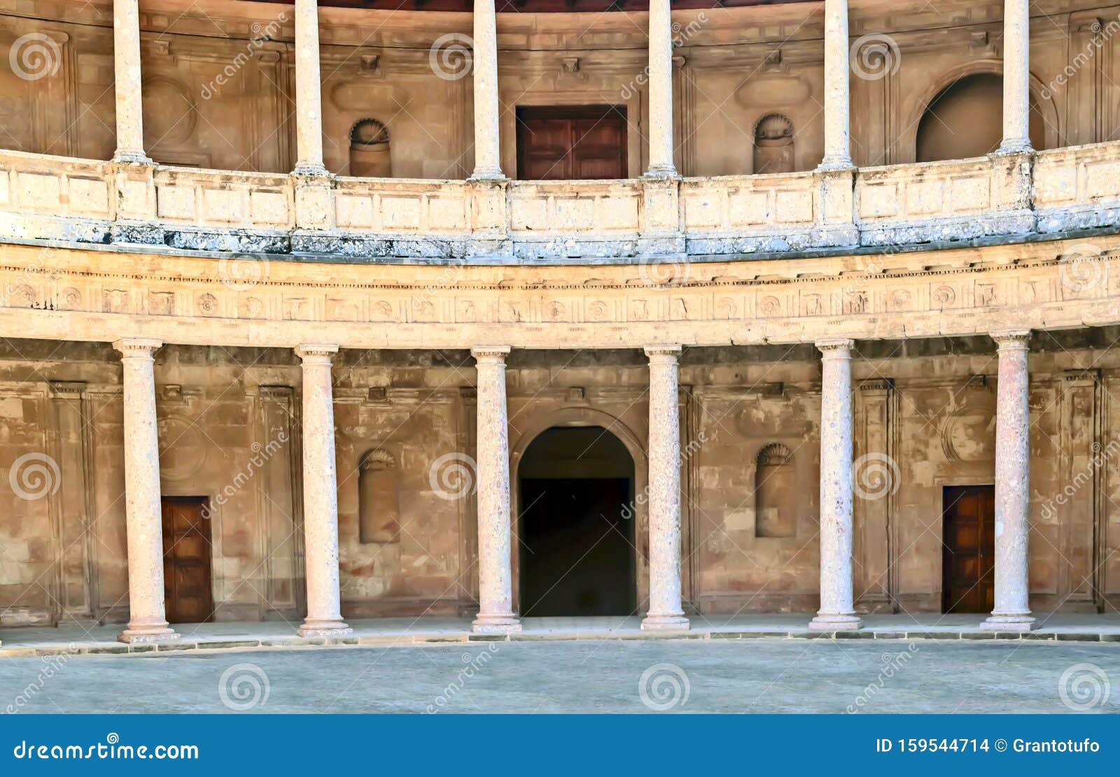 Courtyard with columns stock photo. Image of colonnade - 159544714
